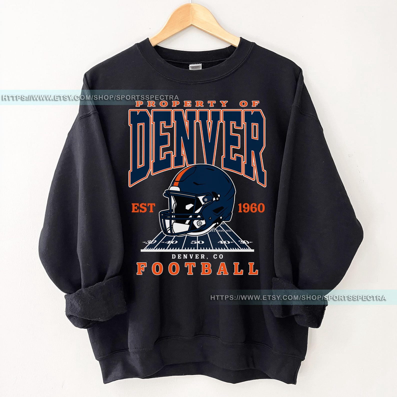 Denver Football Vintage Style Sweatshirt, Retro Denver Football ...
