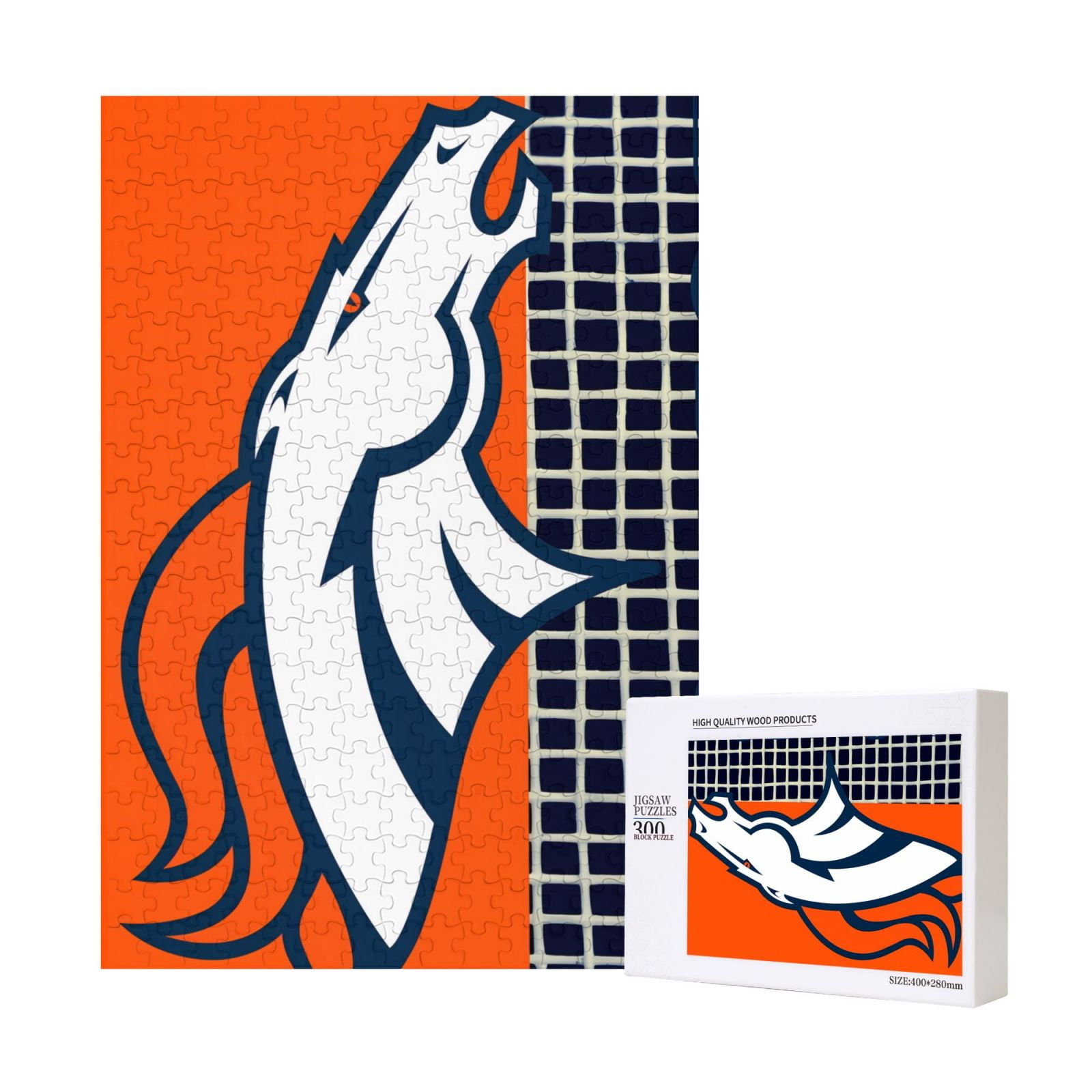 Denver Football Wooden Puzzle | 300-Piece Mosaic Puzzle for Family Game ...