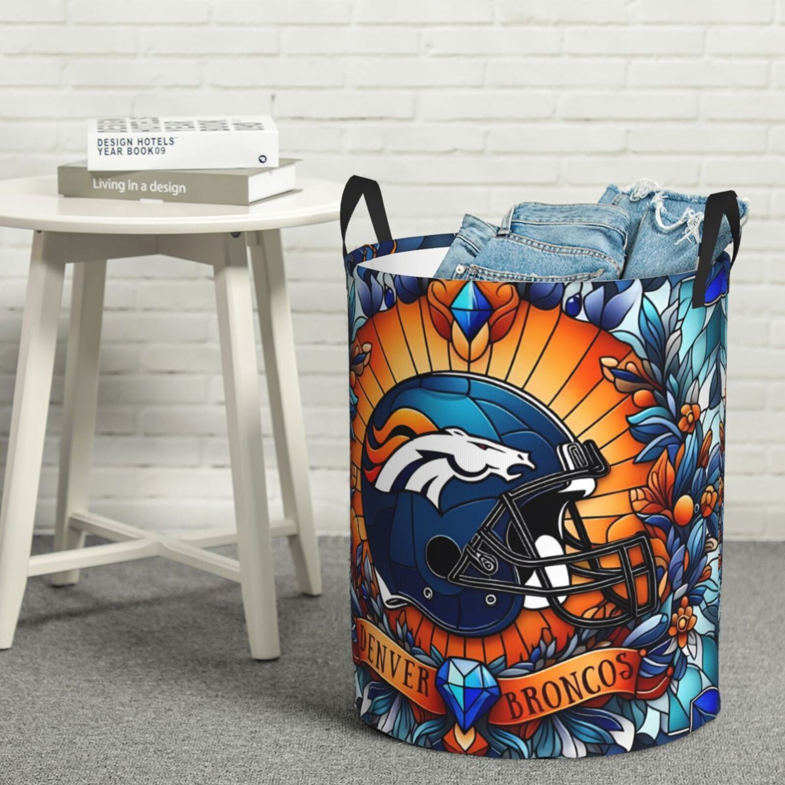 Denver Large Foldable Round Laundry Basket Football Team Theme Storage ...