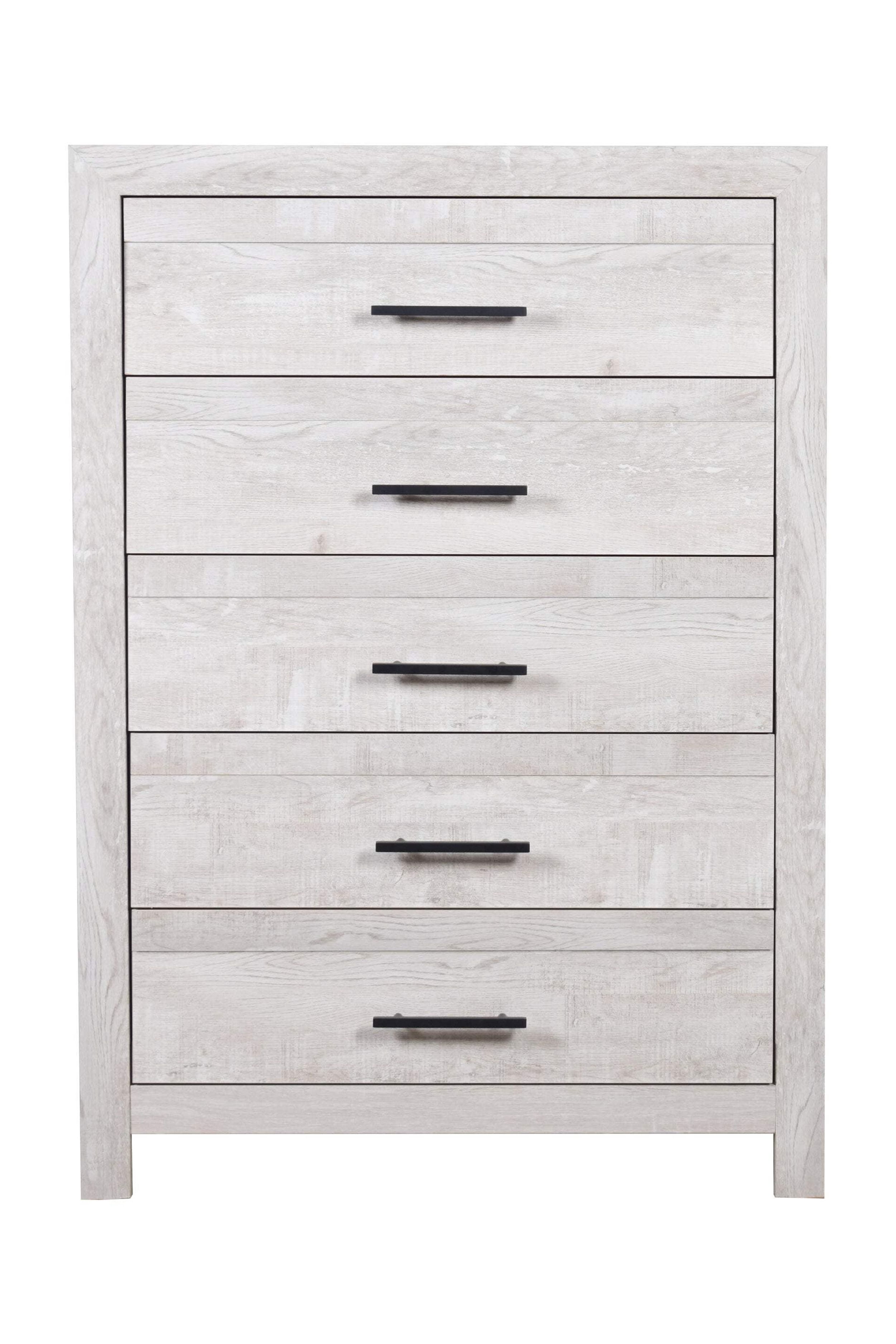 Denver Modern Style 5 Drawer Chest Made With Wood In Gray Gray Bedroom ...