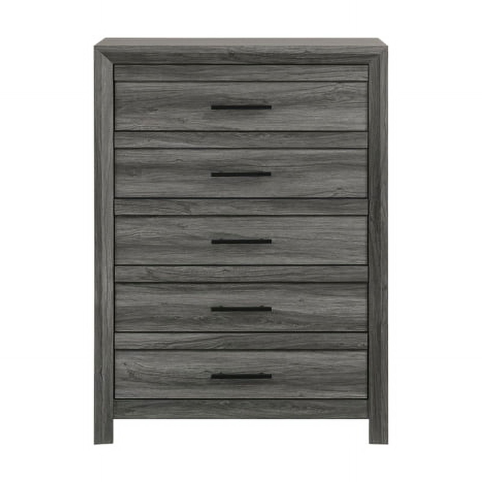 Denver Modern Style 5-Drawer Chest Made with Wood in Gray - Walmart.com