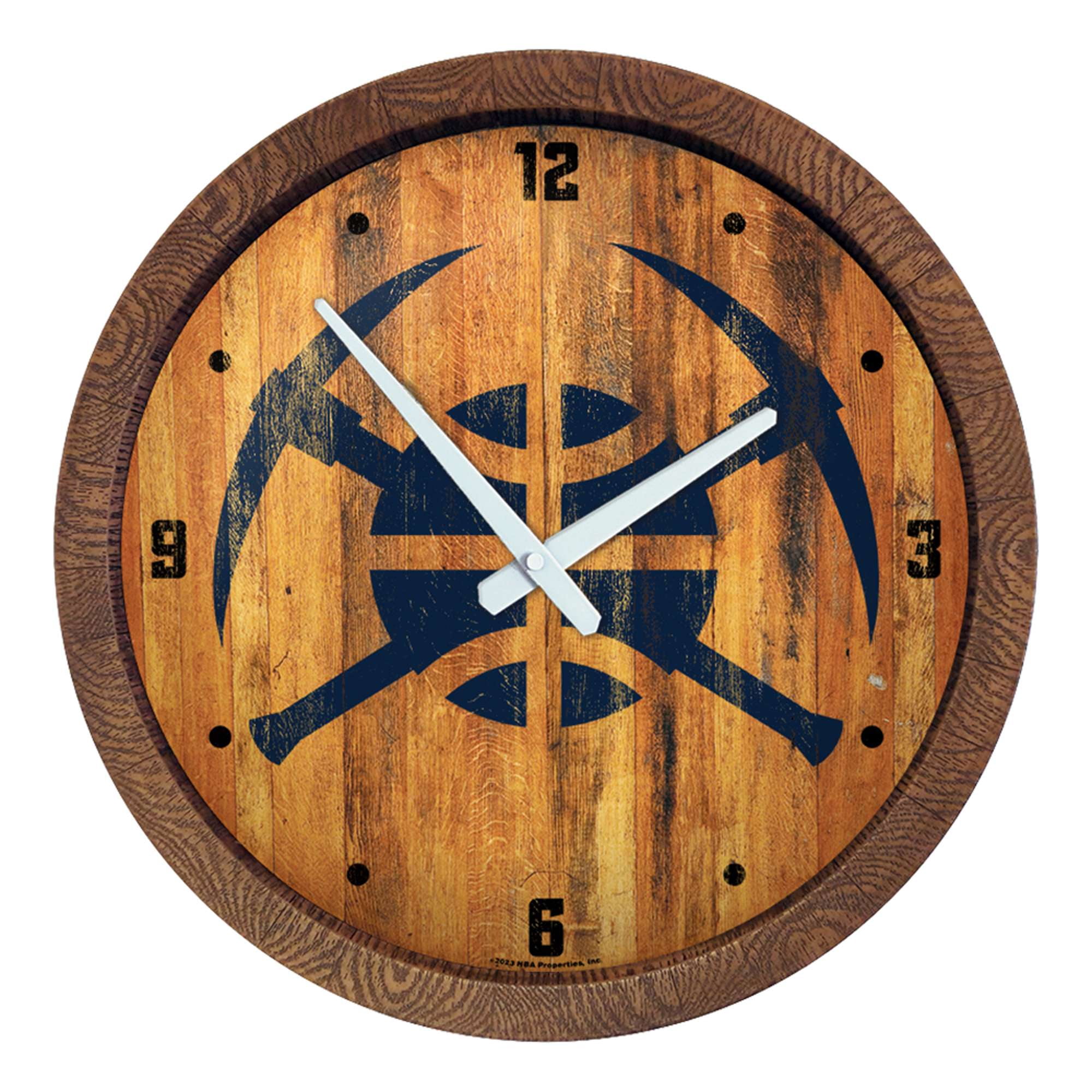Denver Nuggets 20.25" Faux Barrel Top Clock - Walmart.com