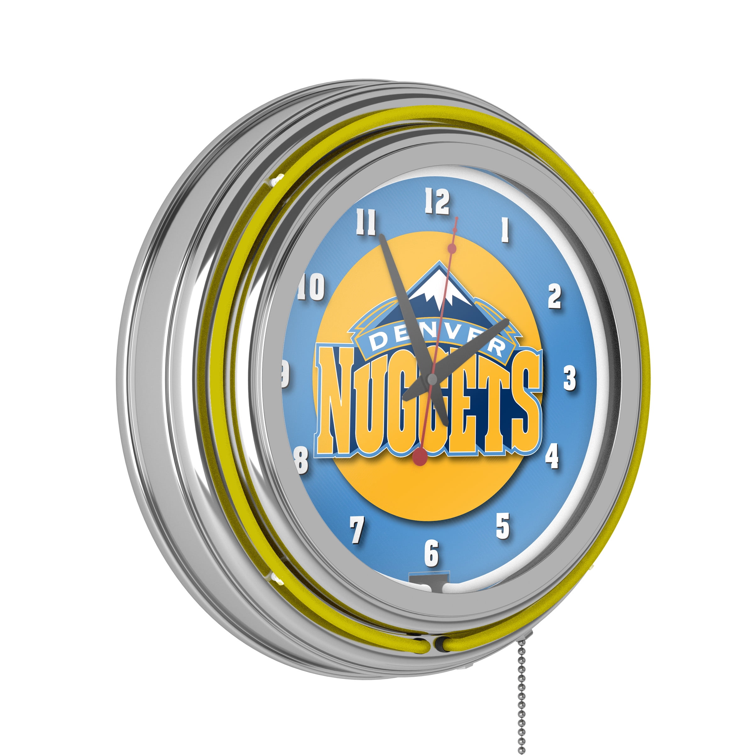 Denver Nuggets Logo Retro Neon Analog Wall Clock with Pull Chain ...