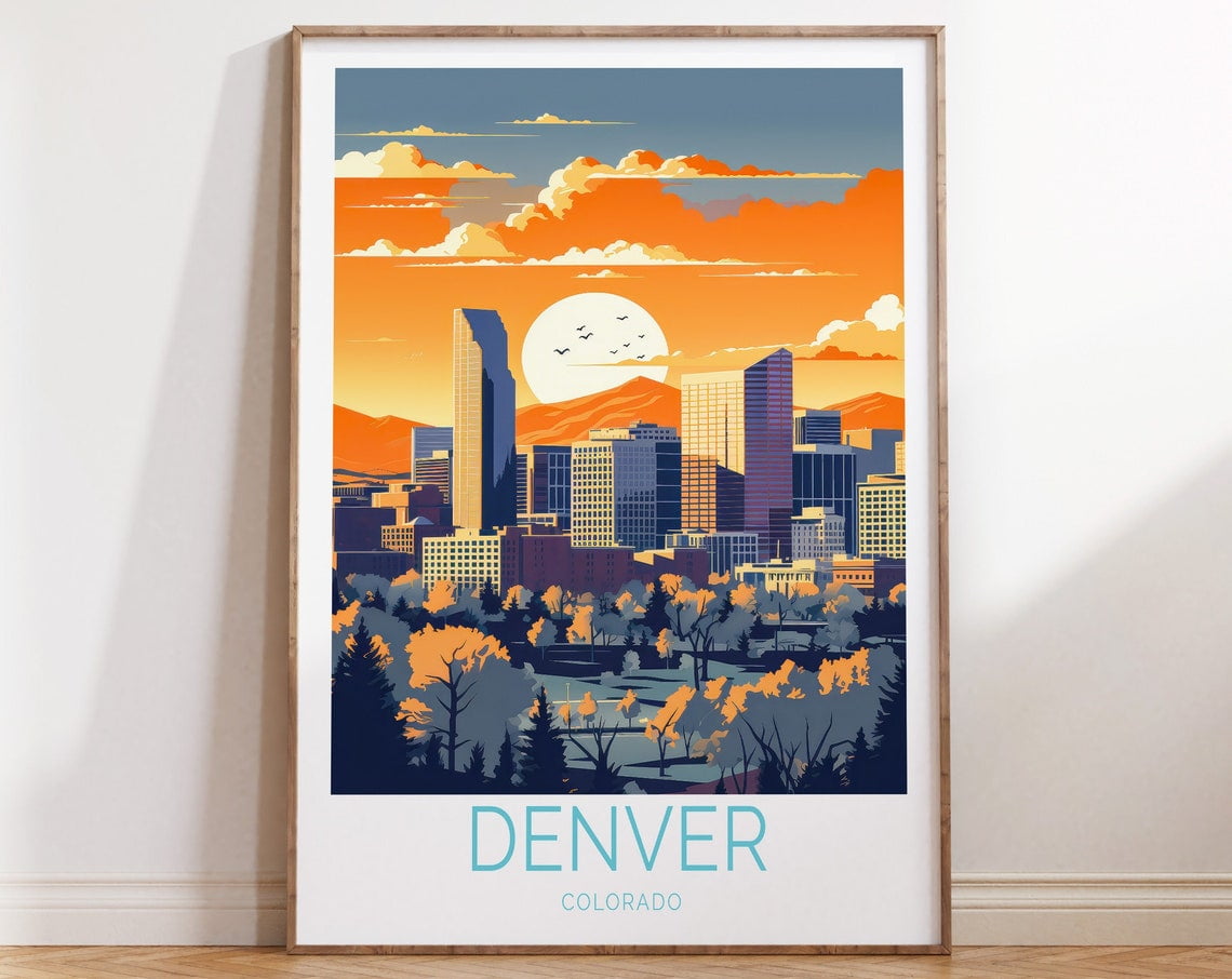 Denver Travel Poster, Colorado Denver Poster, Denver Colorado Wall Art ...