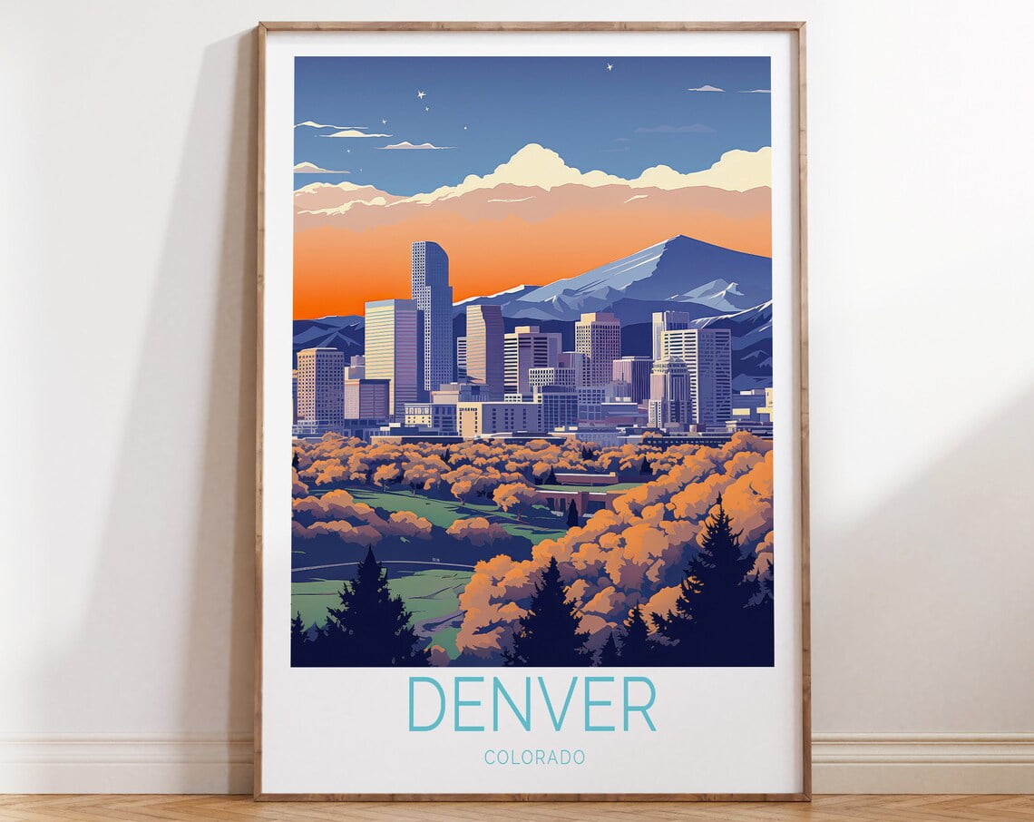 Denver Travel Poster, Colorado Denver Poster, Denver Colorado Wall Art ...