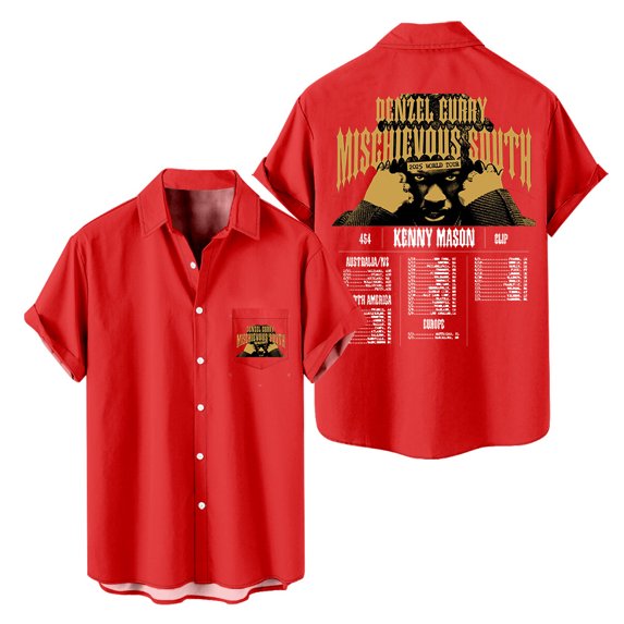Denzel Curry 2025 World Tour Shirt Short Sleeved Casual Shirts Fashion ...