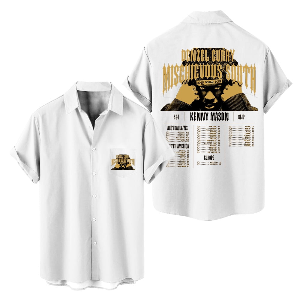 Denzel Curry 2025 World Tour Shirt Short Sleeved Casual Shirts Fashion ...