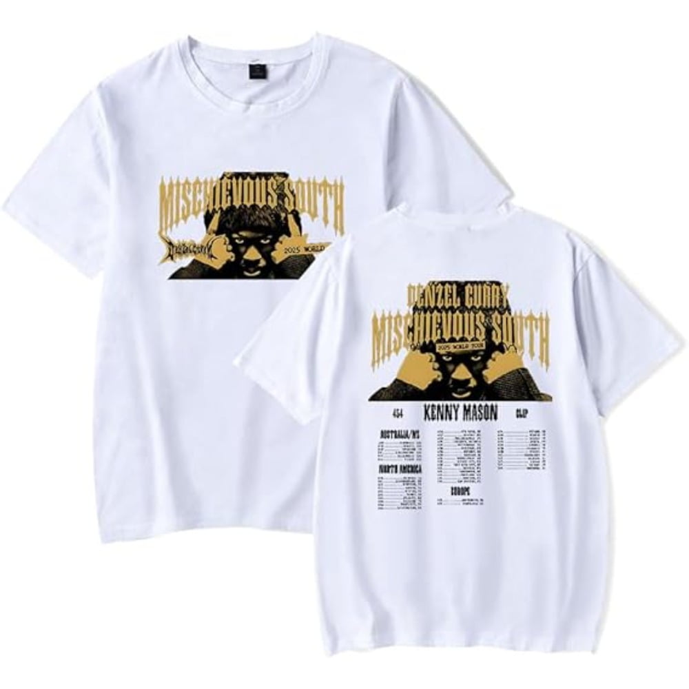 Denzel Curry Mischievous South World Tour 2025 T-Shirt Women Men Casual ...