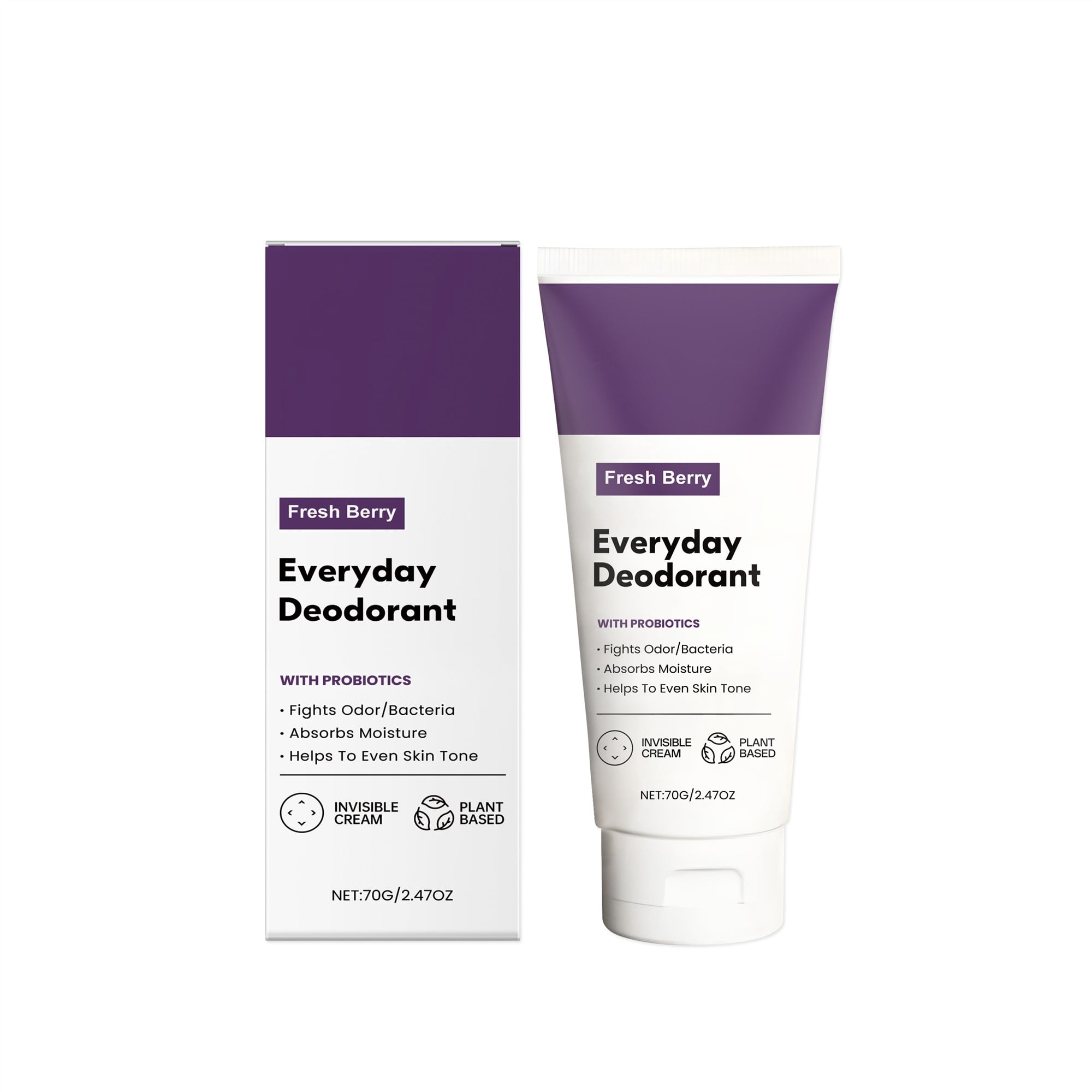 Deodorant with Probiotics - Berry Scent | Vegan-Free, Naturally Absorbs ...