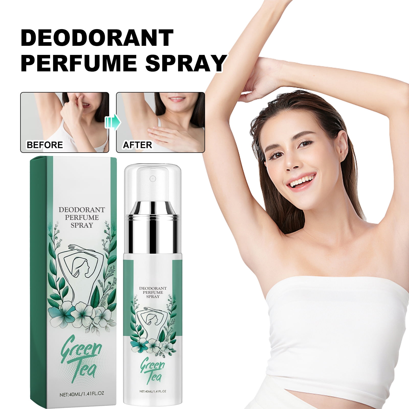 Deodorization spray, which can eliminate body odor, contains green tea and cherry blossoms, and ...