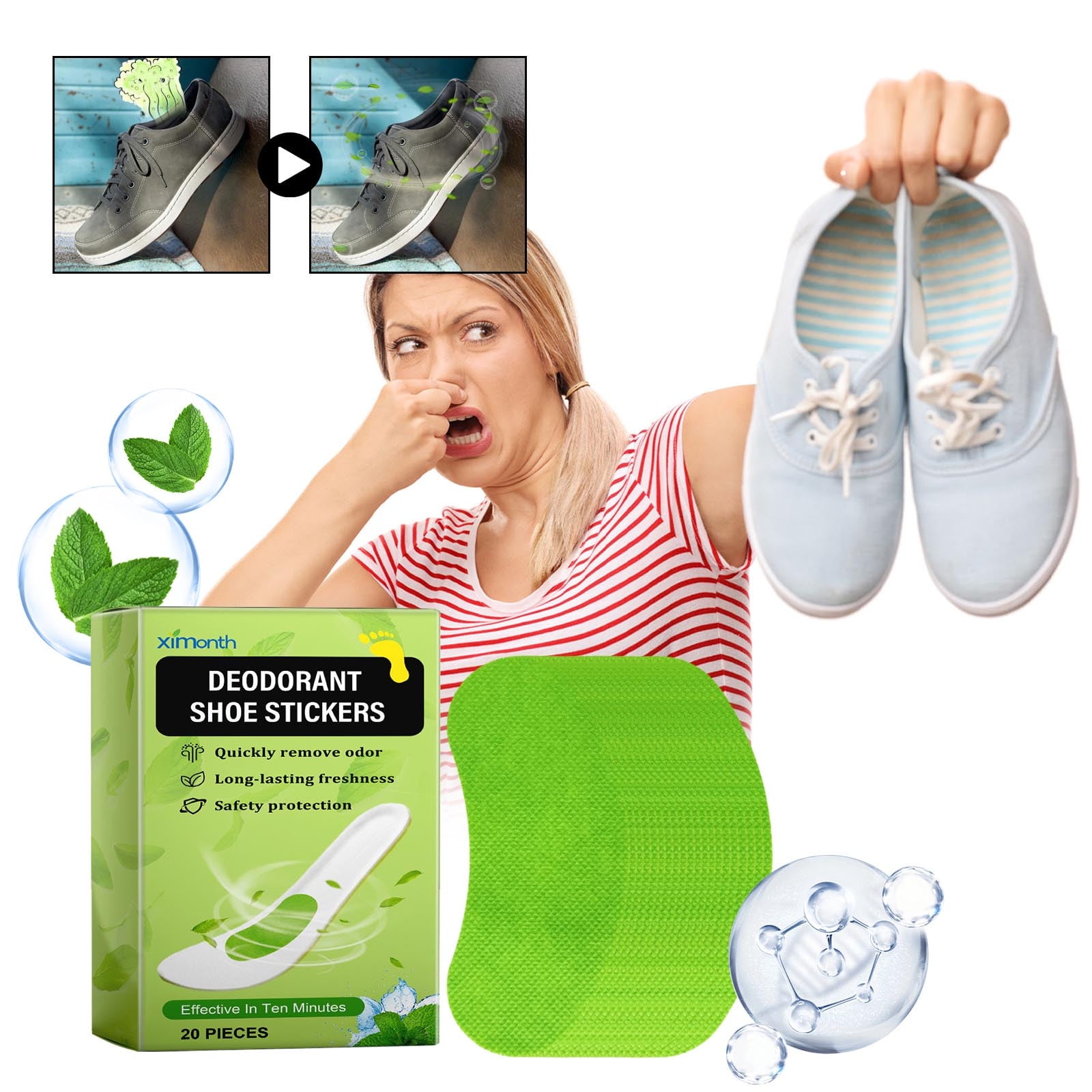 Deodorizing Insole Stickers for Foot Odor Control | Natural Plant ...