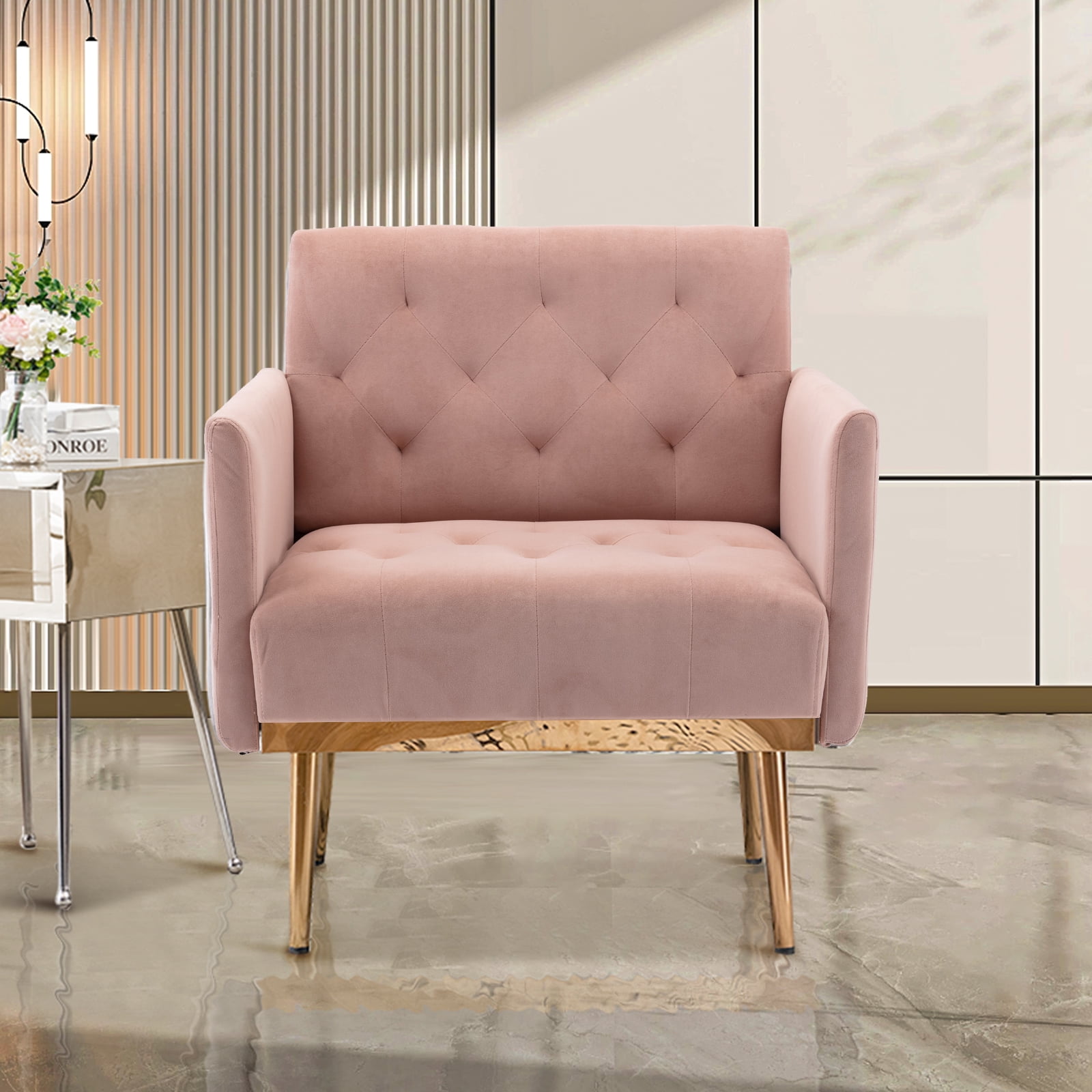 Deolme Modern Accent Chair, Upholstered Single Sofa Chair Sherpa Arm ...