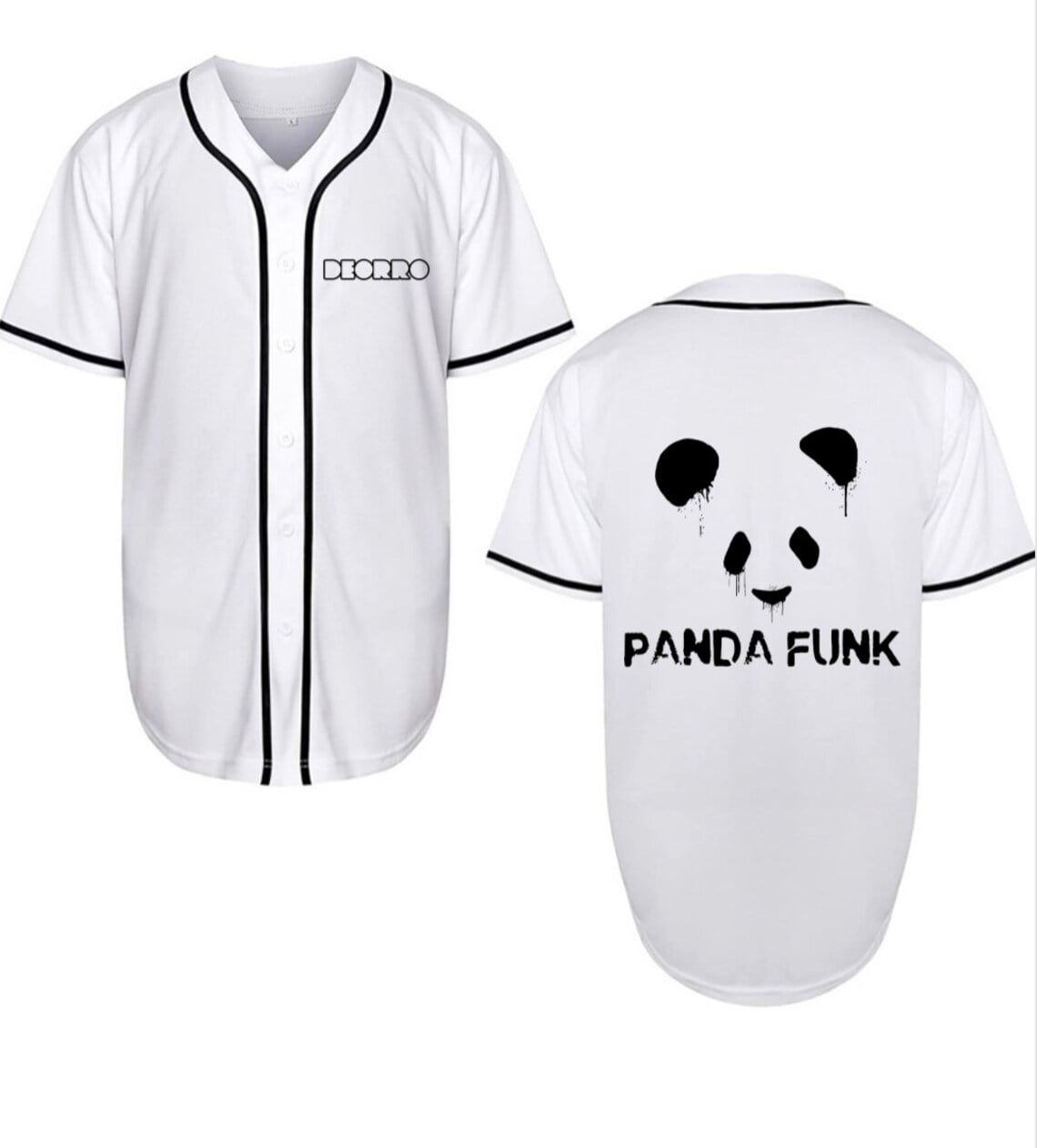 Deorro EDC Panda Baseball Jersey Merch Harajuku Thin button Baseball ...