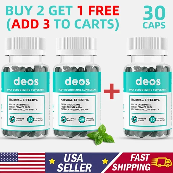 Deos Internal Deodorant Supplement For Full Body Odor Control, 30 ...