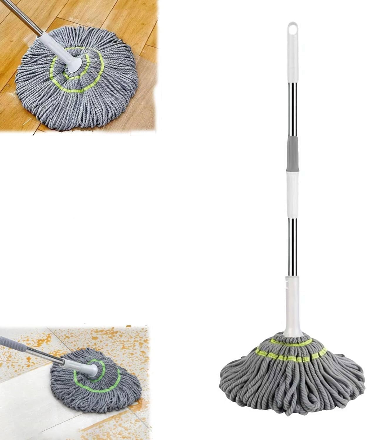 Deoxys SelfTwisting Water Mop with Mop Heads Self Wringing Squeeze ...