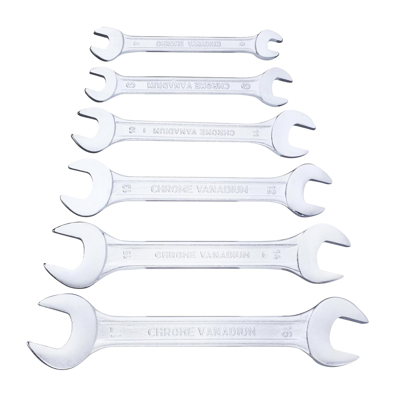 Dep 06 Double Ended Spanner Set | Chrome Vanadium Steel, Silver, Nickel-Chrome Plated Hardness ...