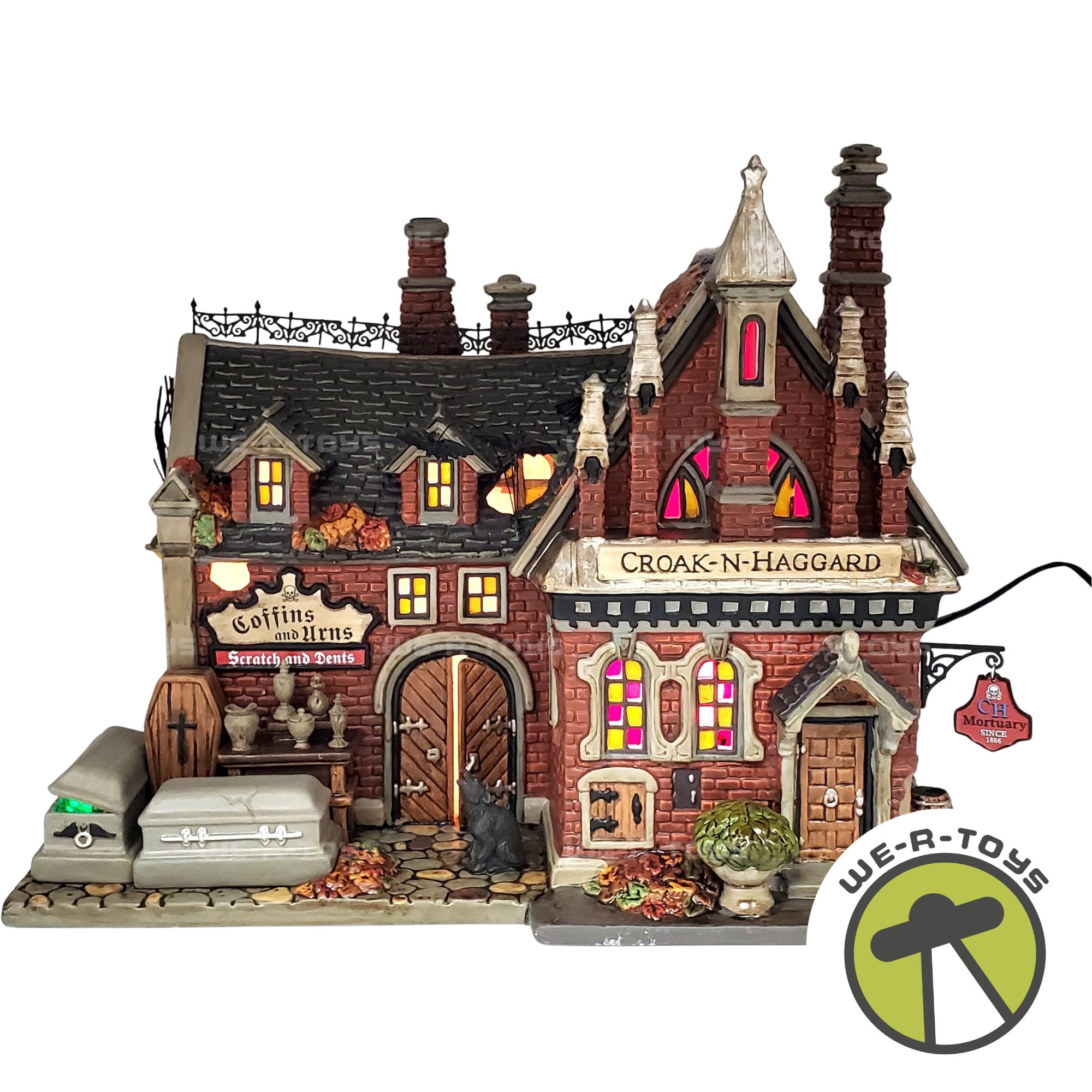 Department 56 Halloween Croak-N-Haggard Mortuary with Special Lighting ...