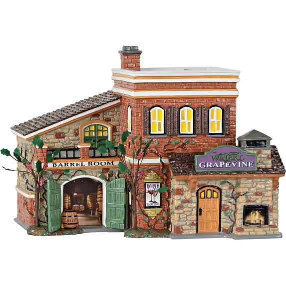 Department 56 Original Snow Village Grapevine Winery Lit Building ...