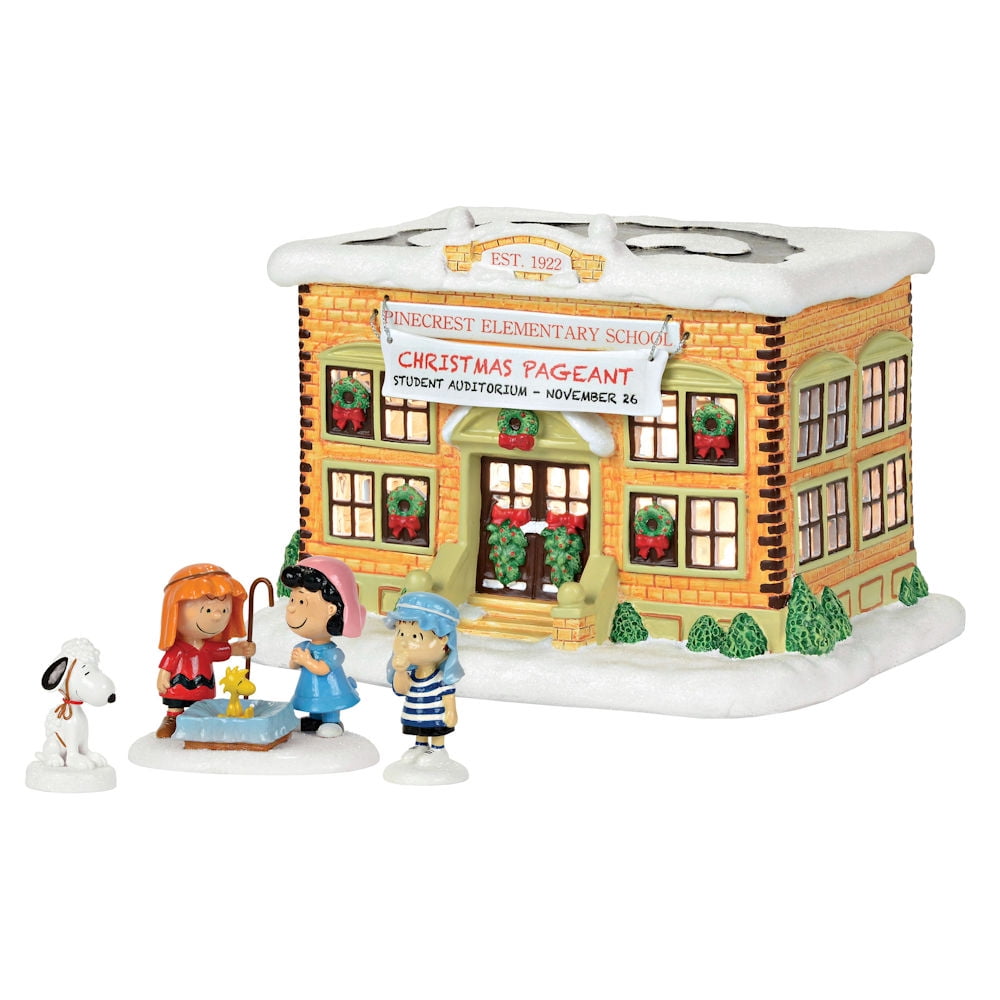 Department 56 Peanuts Village School Pageant Lit House Set - Walmart.com