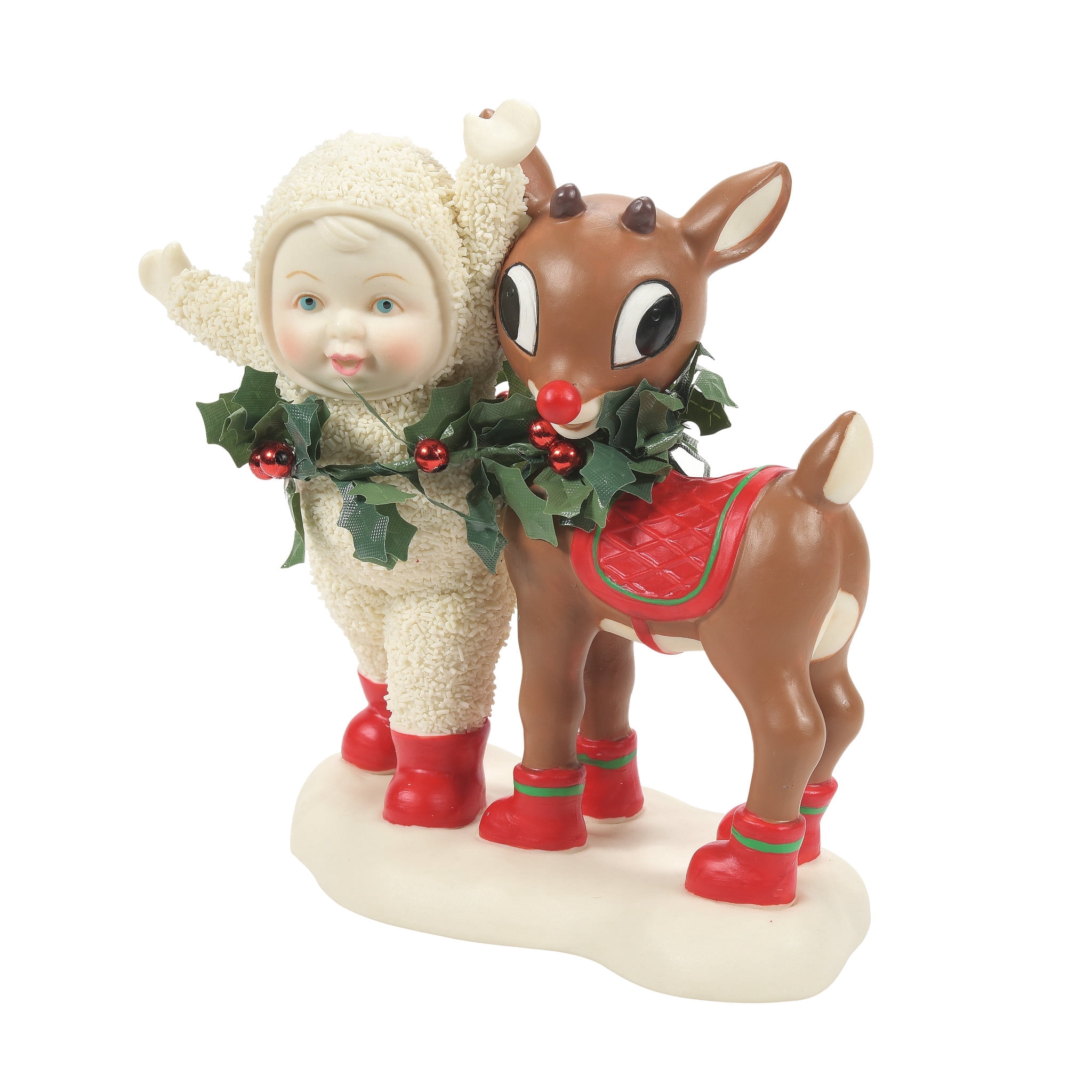 Department 56 Snowbabies Wrapped Up With Rudolph Christmas Figurine 5in ...