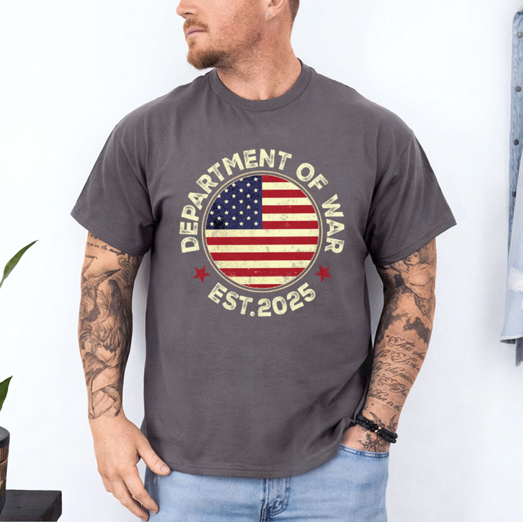 Department of War Established 2025 Re-Established T-Shirt, Fullsizes S ...
