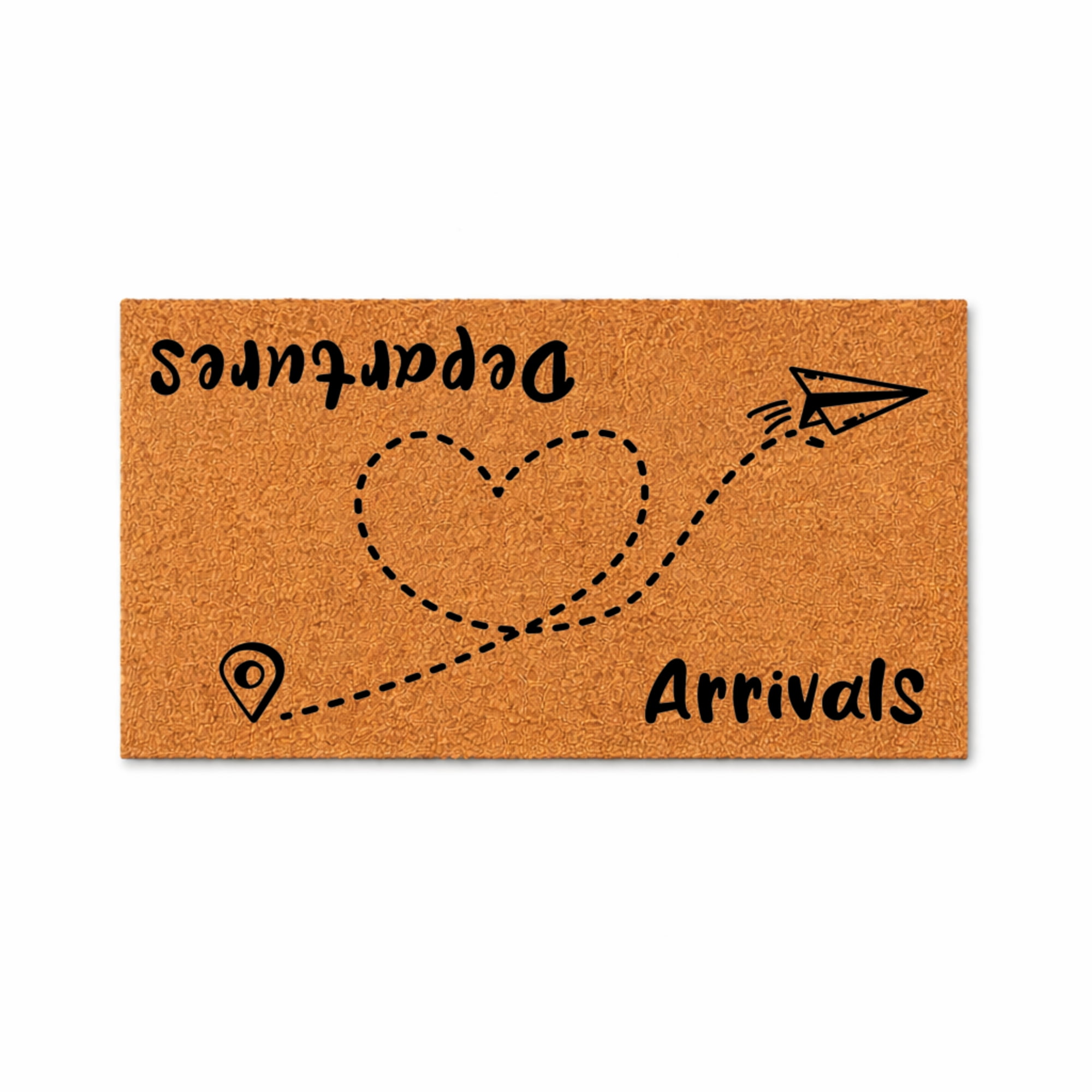 Departures Arrivals Doormat, Funny Travel Theme Door Mat, Paper ...