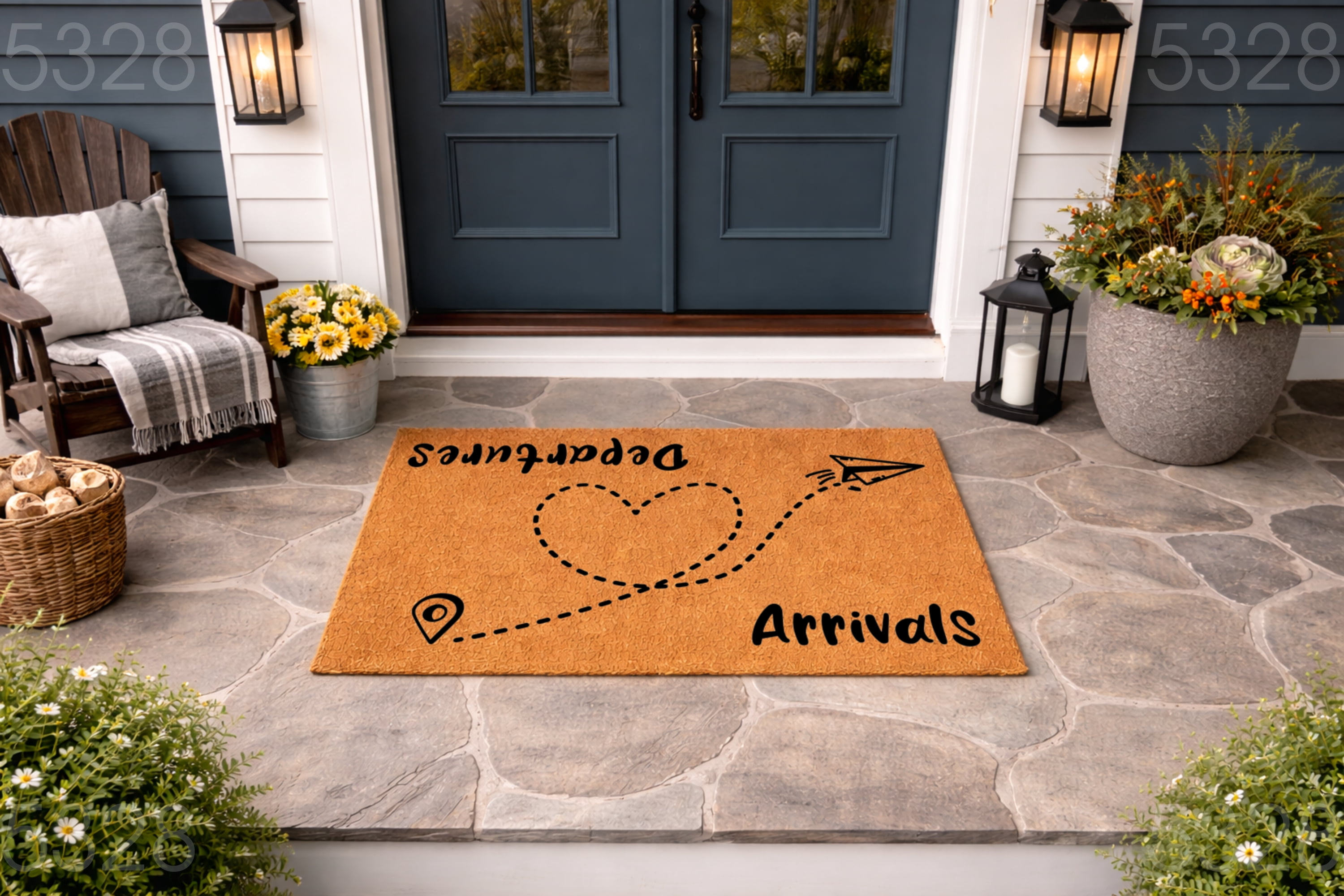 Departures Arrivals Doormat, Funny Travel Theme Door Mat, Paper ...
