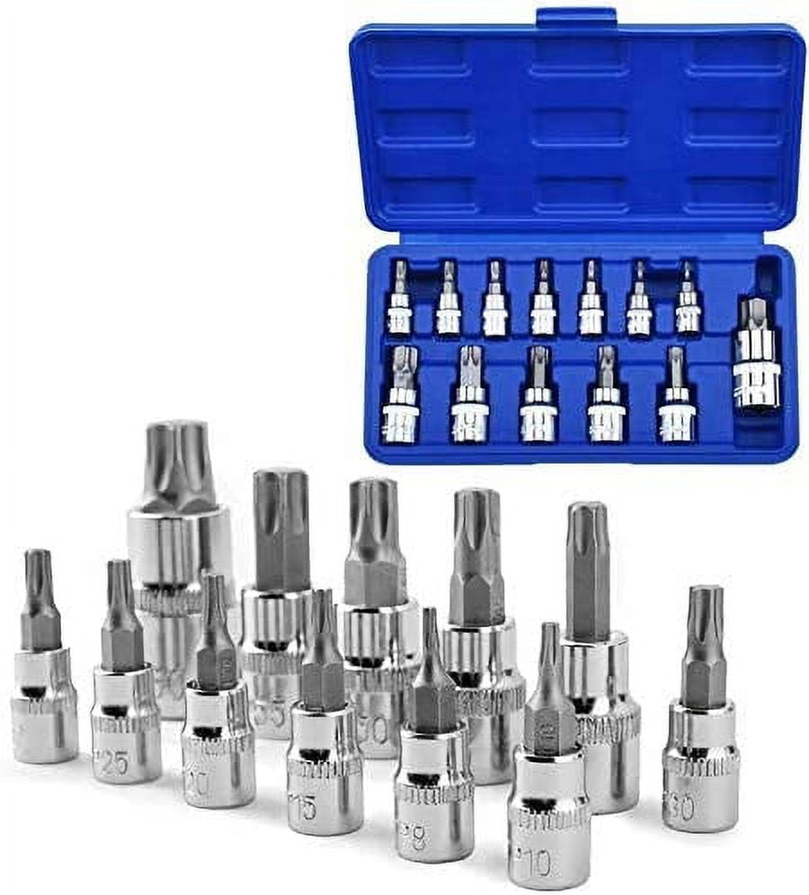 Depato 13pcs Star Shaped Torx Socket Set, Screwdriver Bits, Torx Bits T8/T10/T15/T20/T25/T27/T30 ...