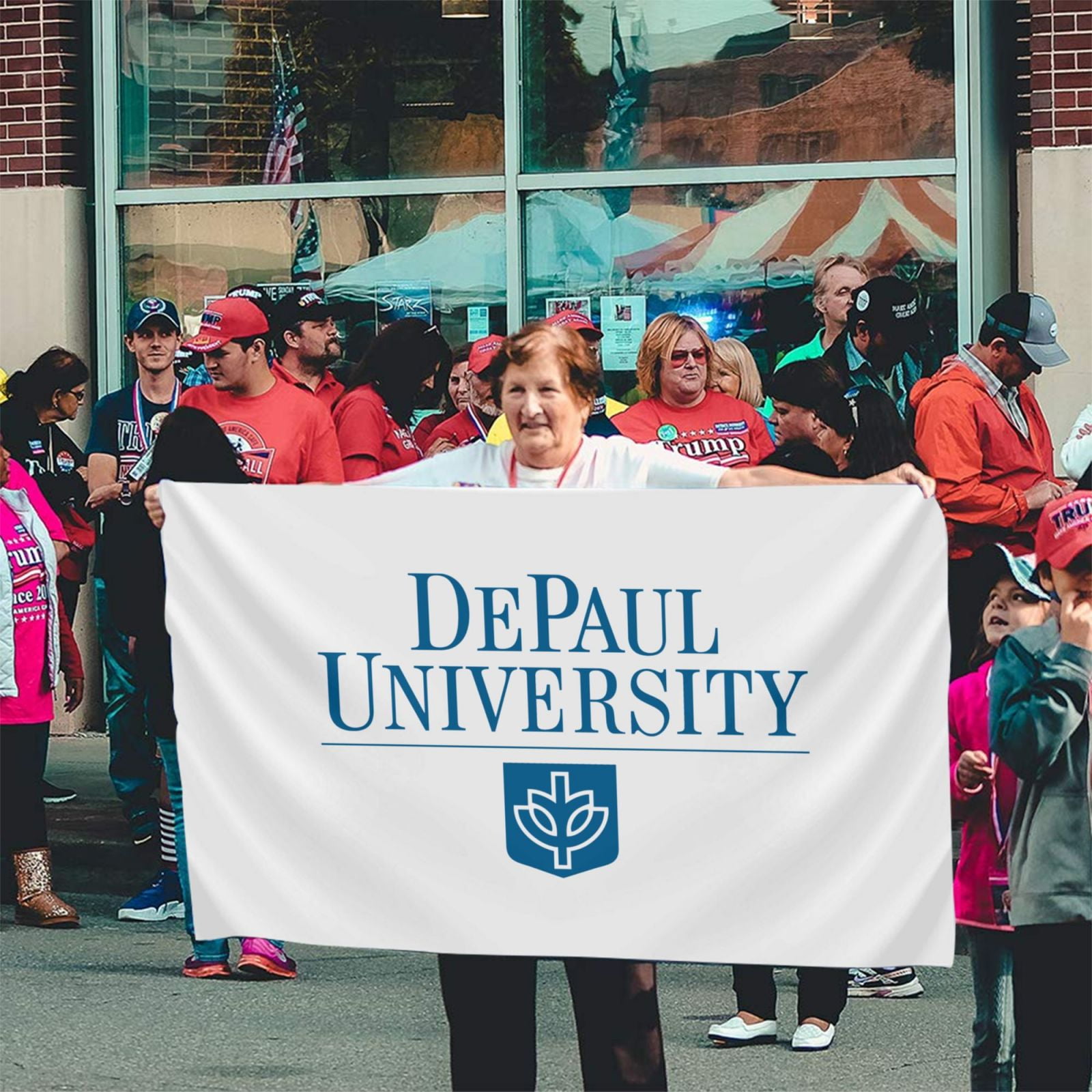 Depaul-University Logo Banner Breeze Flag Outdoor Flags Home Flag ...