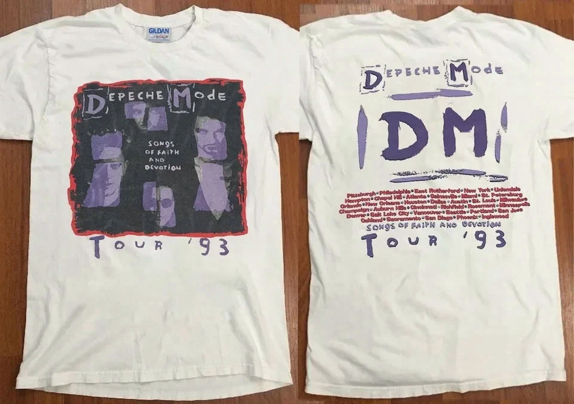 Depeche Mode Songs Of Faith And Devotion 1993 Tour Concert T-Shirt ...
