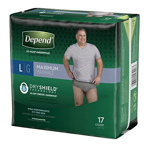 Depend FIT-FLEX Adult Underwear Pull On Large Disposable Heavy ...