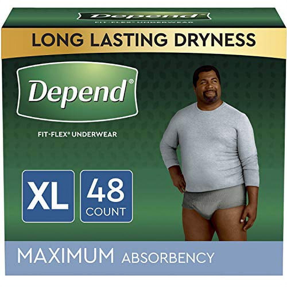 Depend FIT-FLEX Incontinence Underwear for Men, Maximum Absorbency ...