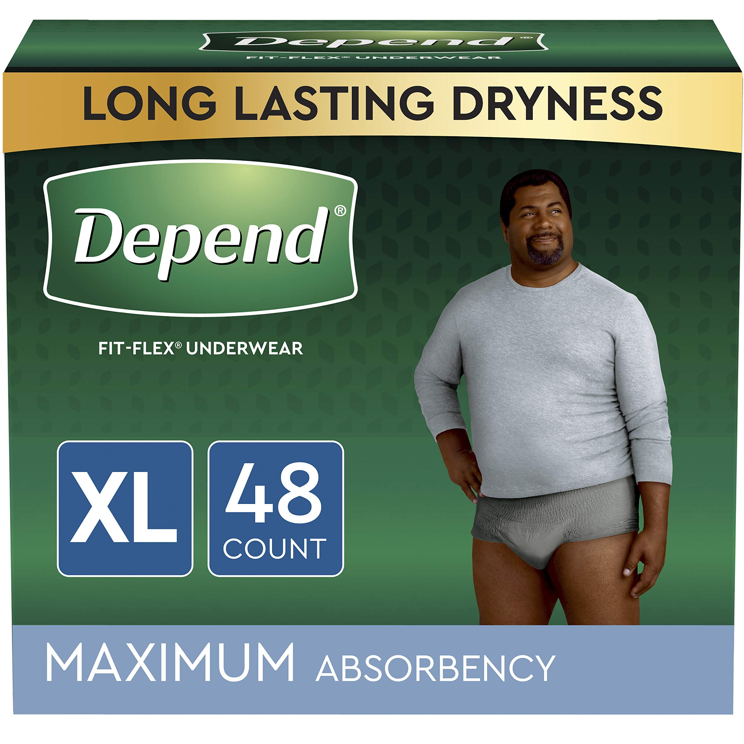 Depend FIT-FLEX Incontinence Underwear for Men, High Absorbency, Size ...