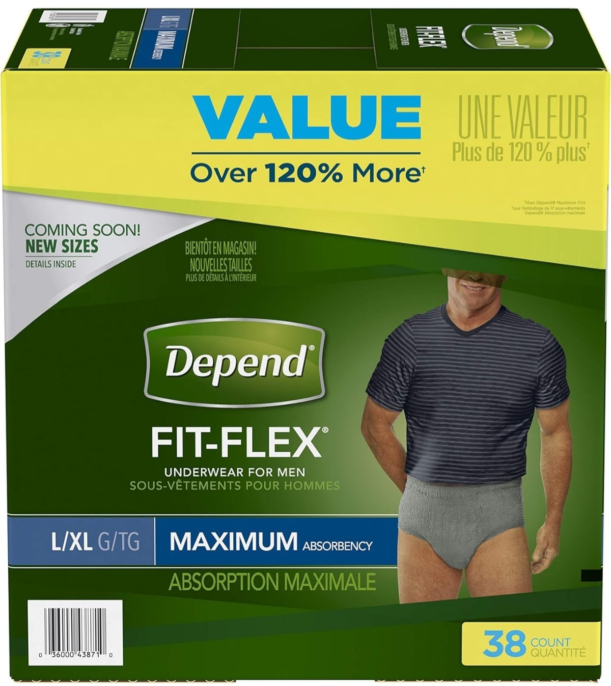 Depend FIT-FLEX Incontinence Underwear for Men, Maximum Absorbency ...