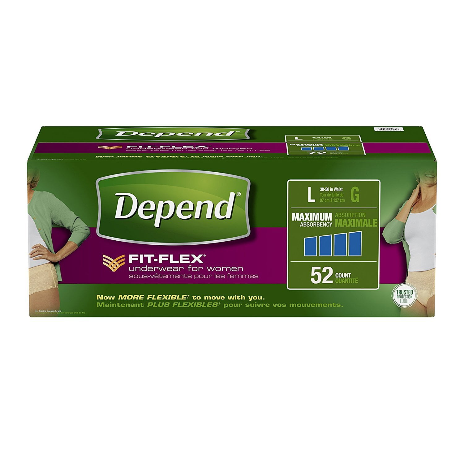 Depend FIT-FLEX Incontinence Underwear for Women, Disposable, Maximum ...