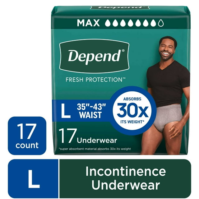 Depend Fresh Protection Incontinence Underwear for Men, Adult Diapers ...
