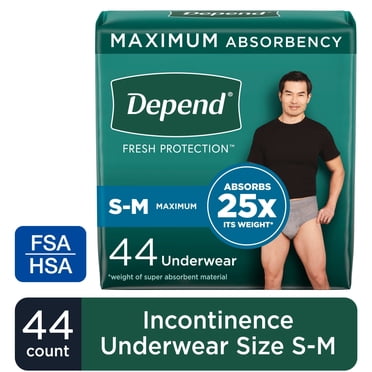 Depend Men's Leak Guard Bladder Incontinence Pads, Maximum Absorbency ...