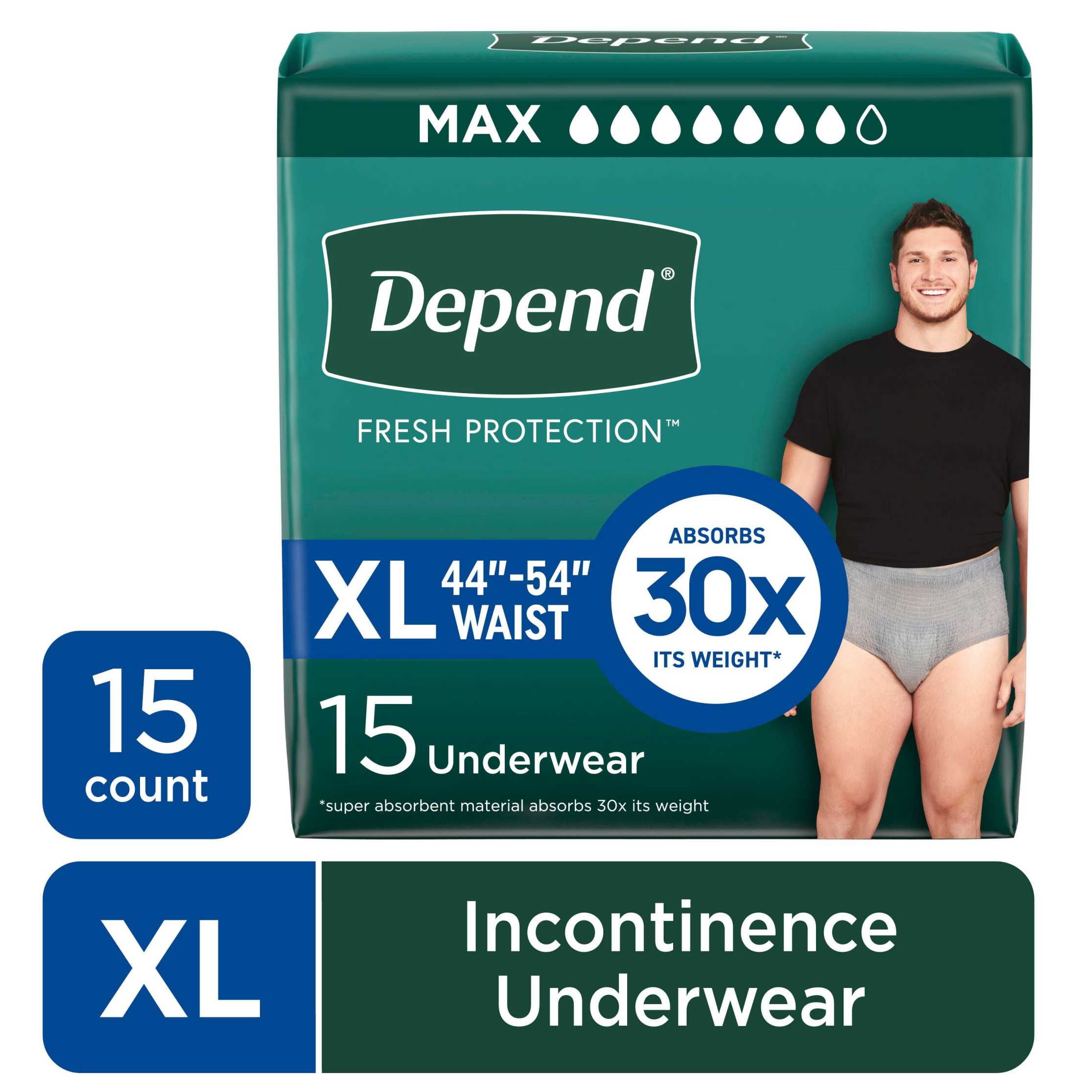 Depend Fresh Protection Men's Incontinence Briefs, Maximum Absorbency ...