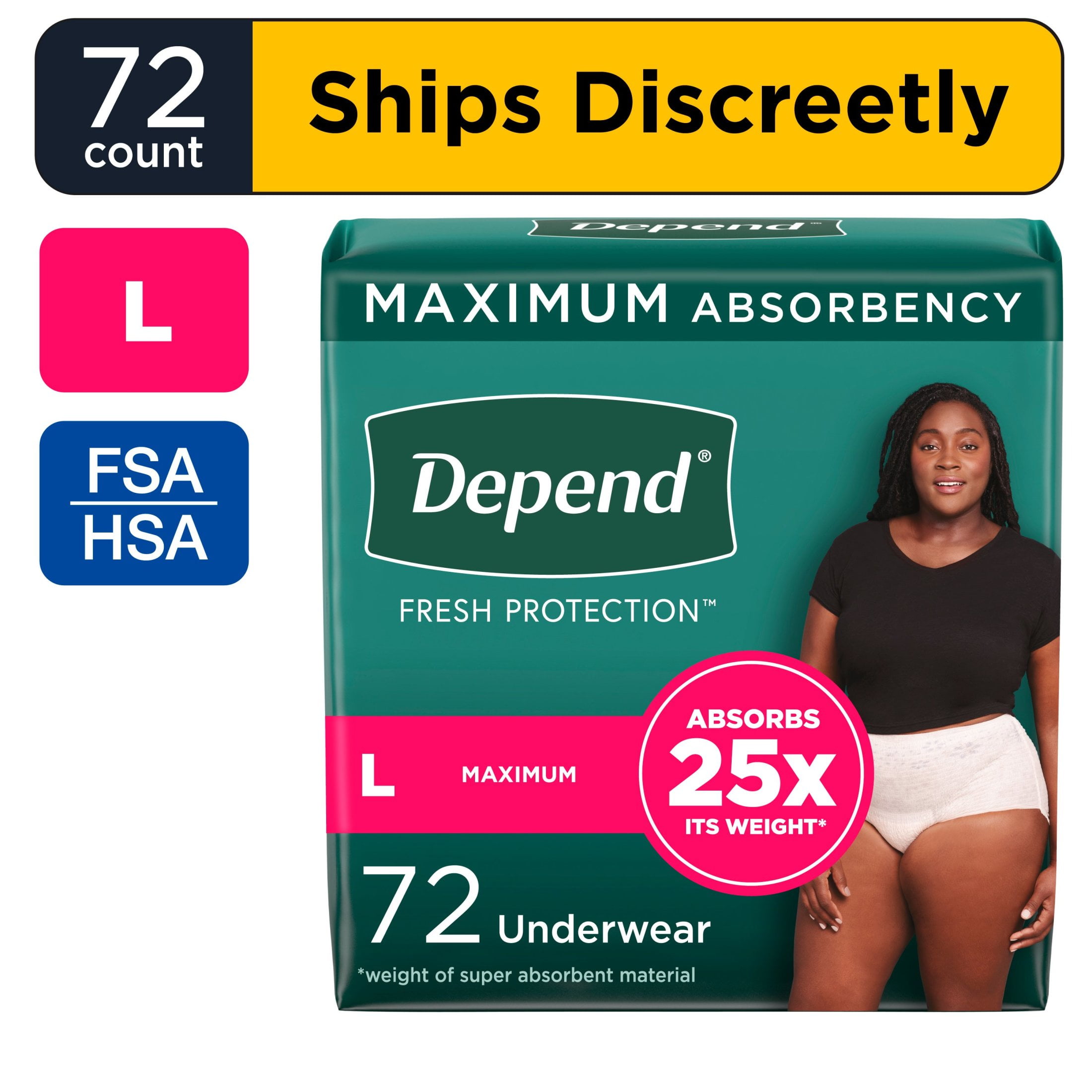 Depend Fresh Protection Incontinence Underwear for Women, Adult Diapers ...