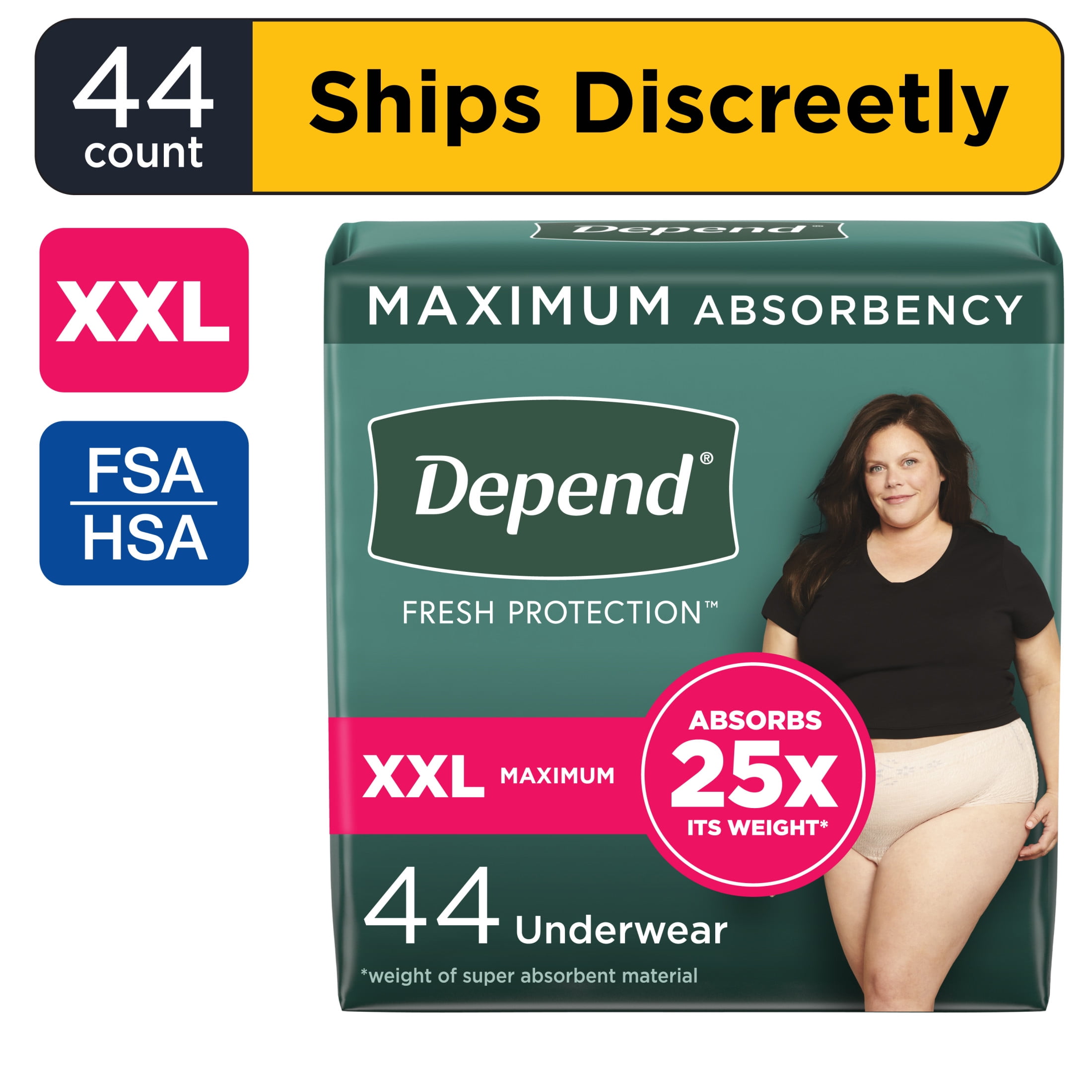 Depend Fresh Protection Incontinence Underwear for Women, Adult Diapers ...