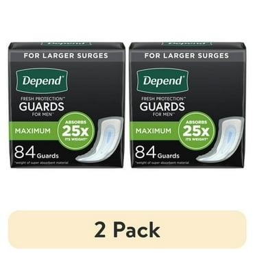 Depend Incontinence Guards for Men, Maximum, 52 Count - Walmart.com