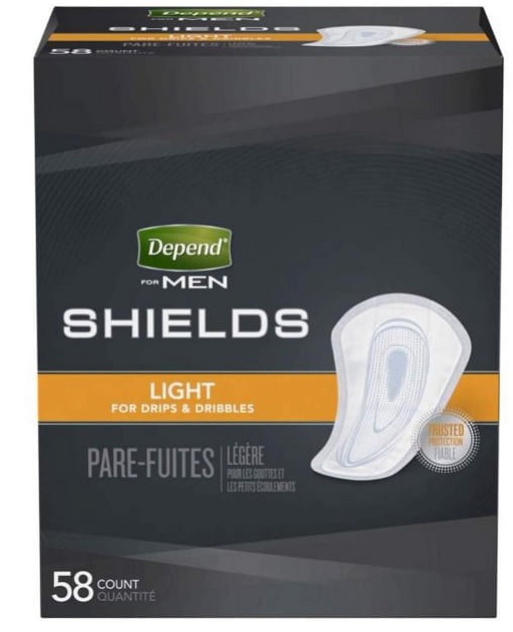 Depend Ultra-Thin Absorbent Incontinence Shields for Men, Adheres in ...