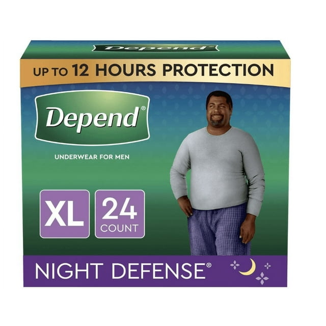 Depend Night Defense Adult Incontinence Underwear for Men, Overnight ...