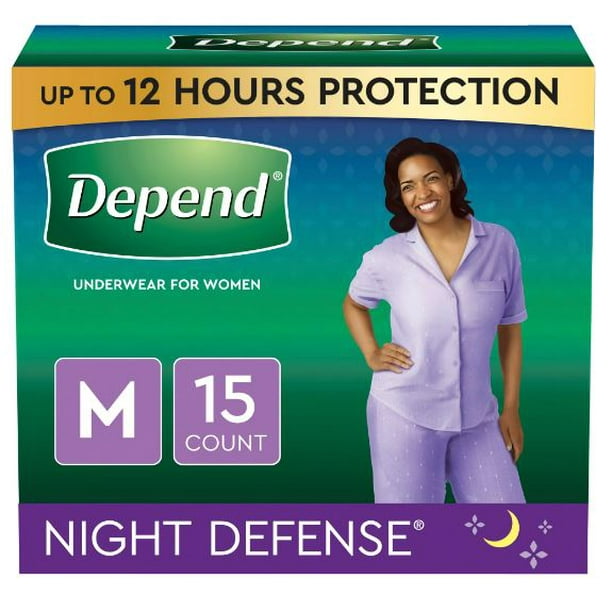 Depend Night Defense Adult Incontinence Underwear for Women, Overnight ...