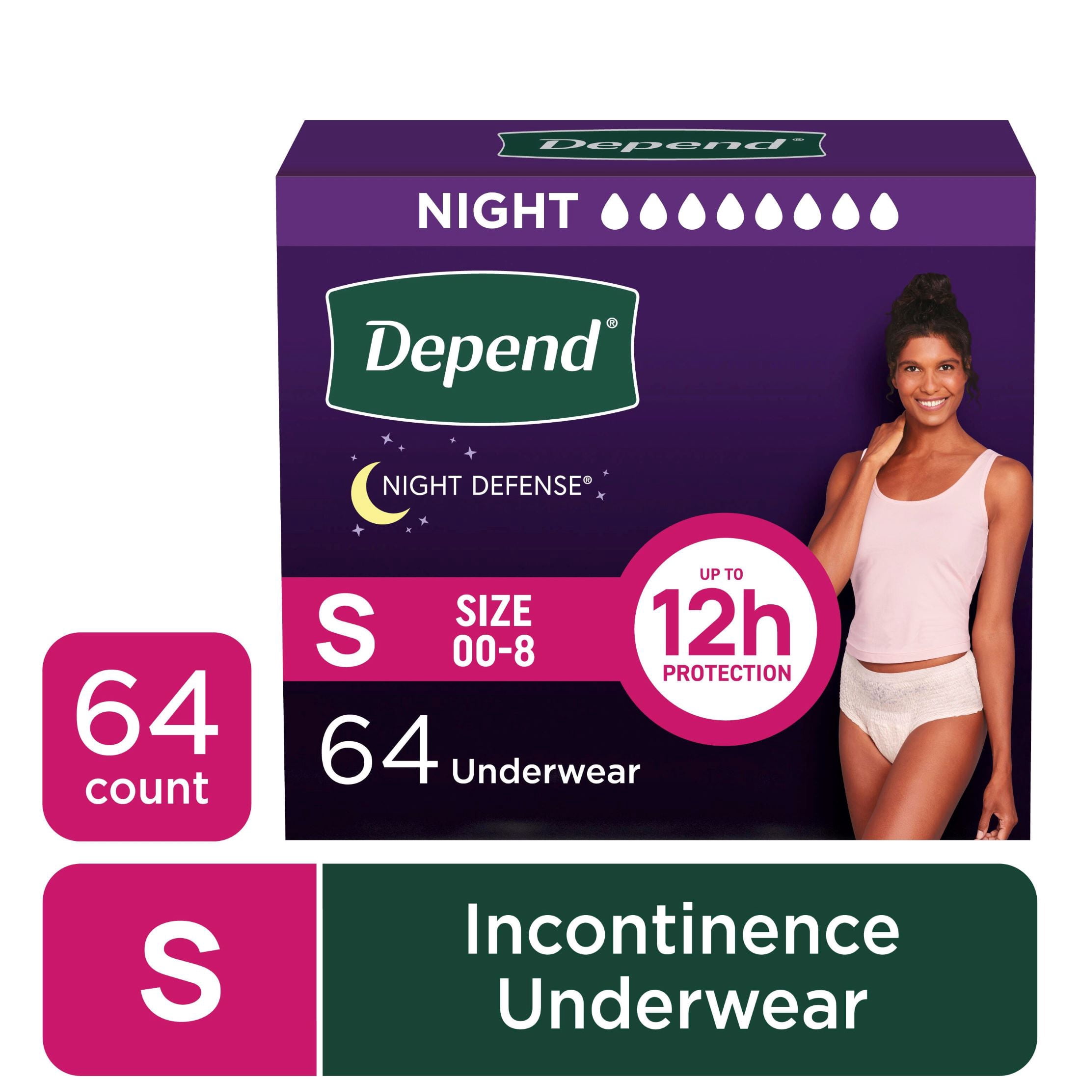 Free Shipping! Depend Night Defense Incontinence Underwear for Women ...