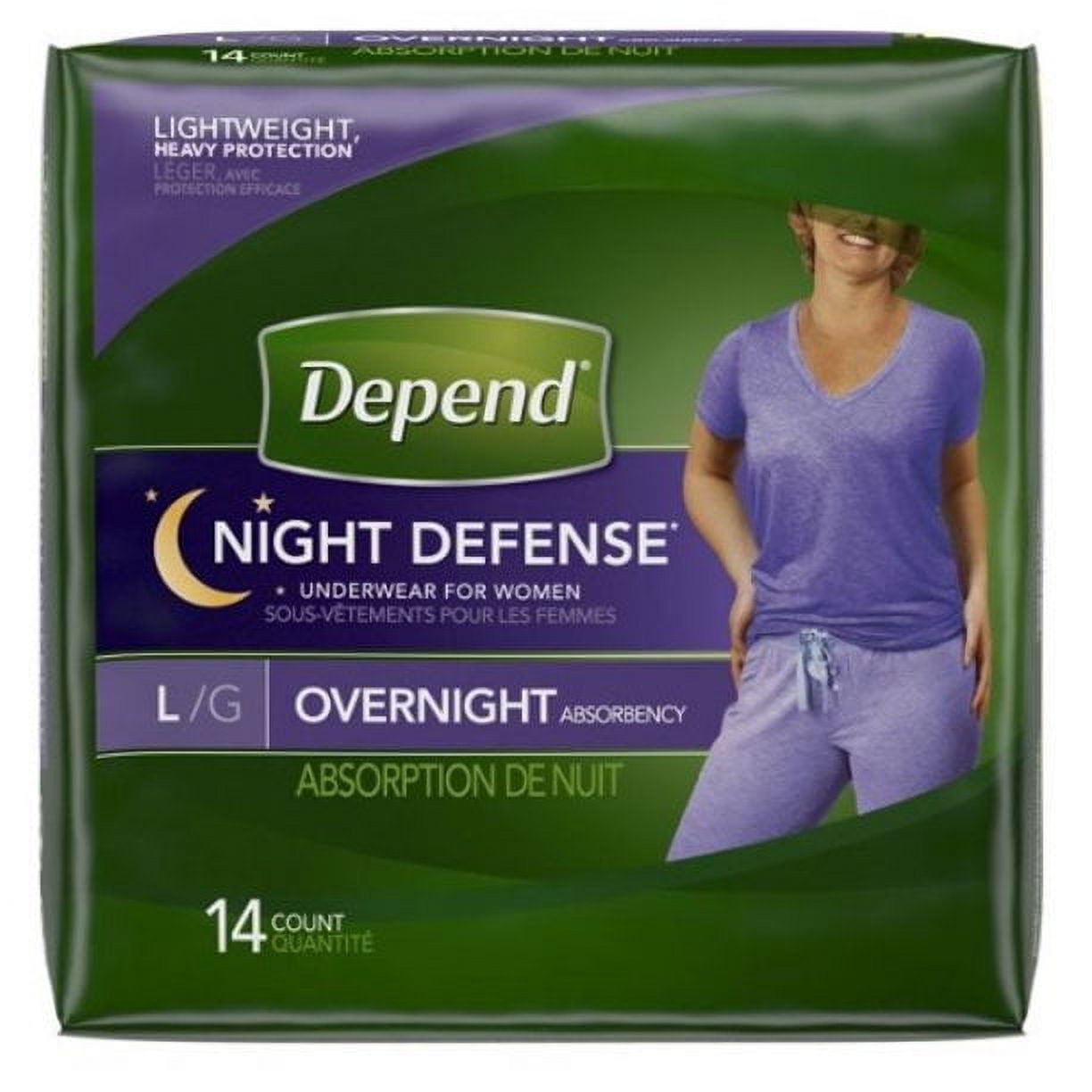 Depend Night Defense Incontinence Underwear for Women, Disposable ...