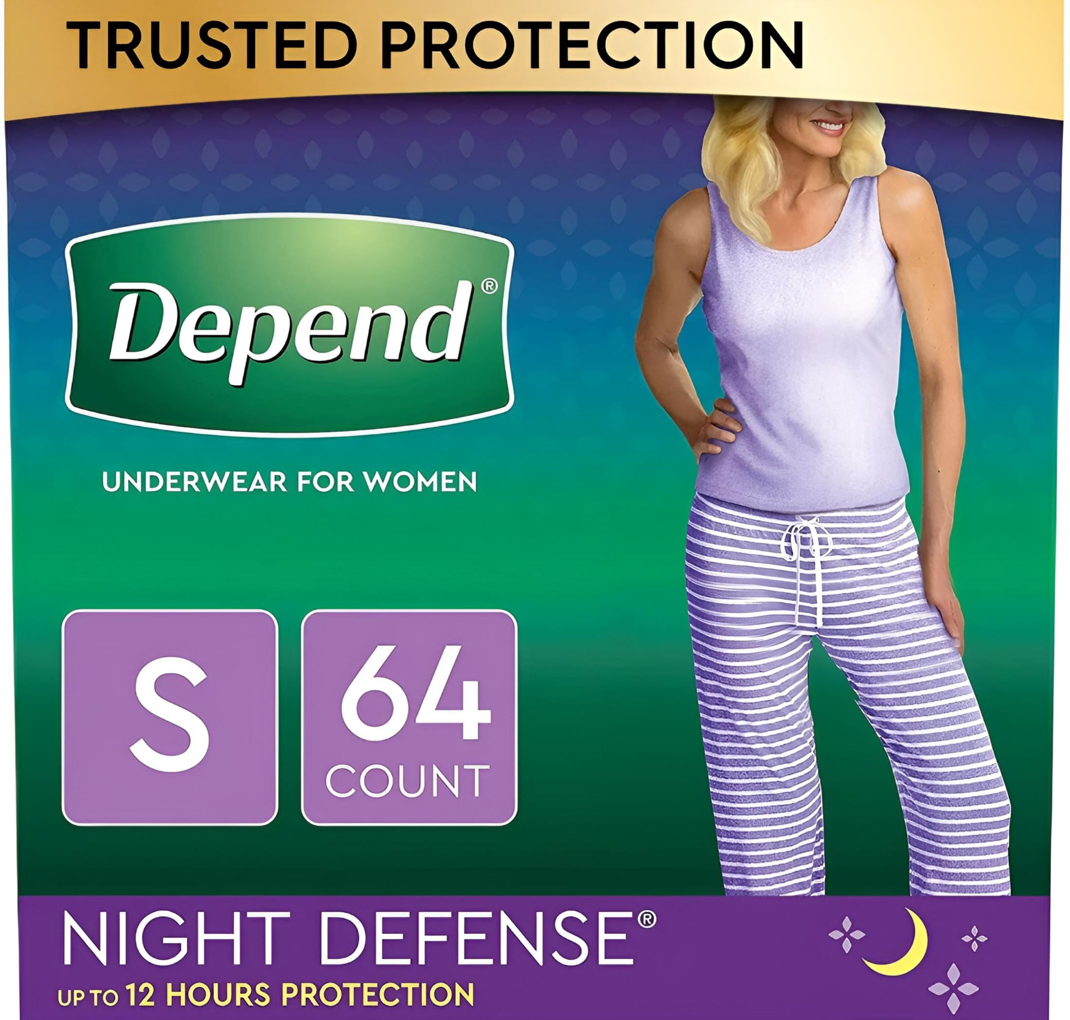 Depend Night Defense Incontinence Underwear, Small, 64 ct, Blush ...