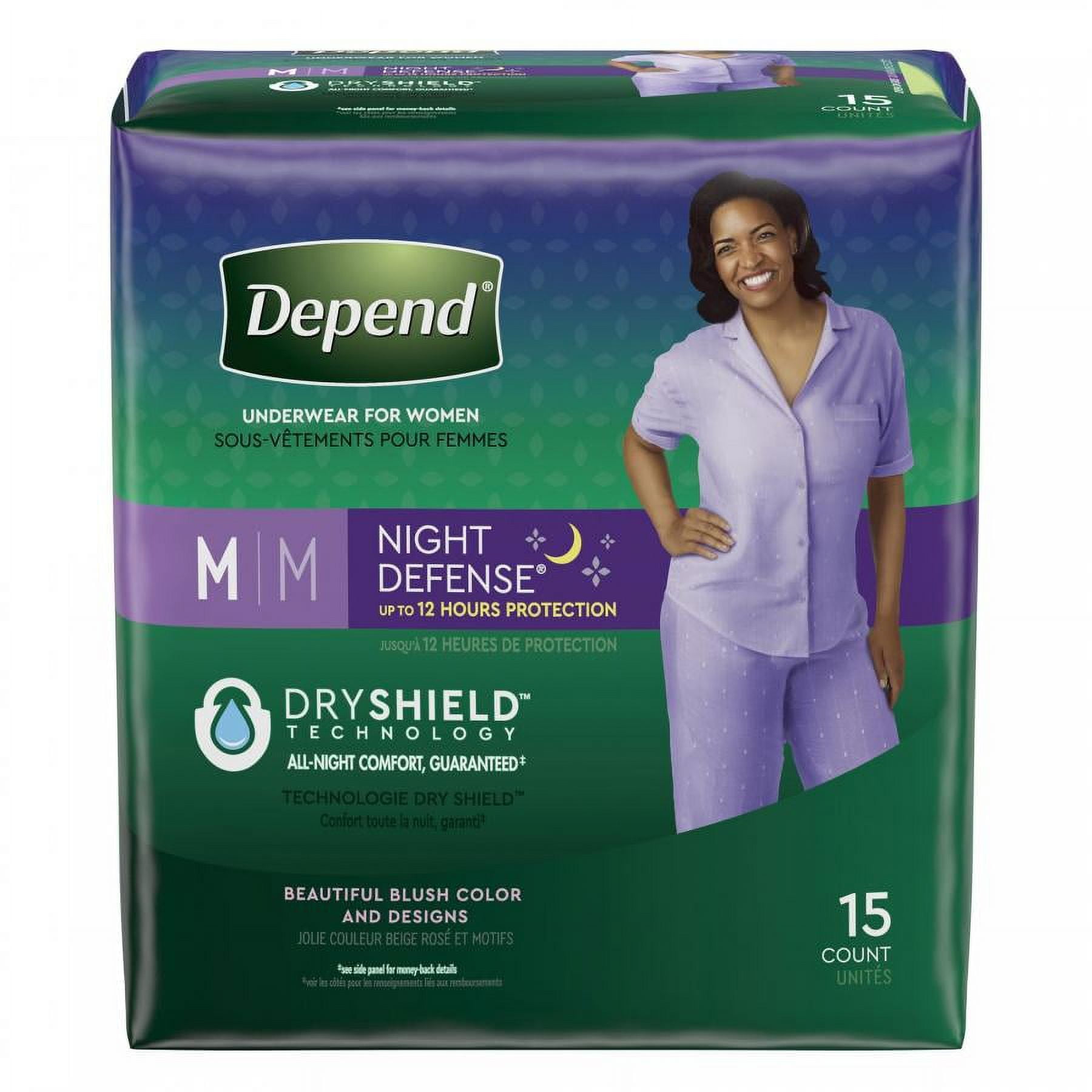 Depend Night Defense Incontinence Underwear for Women Medium 30 Count ...