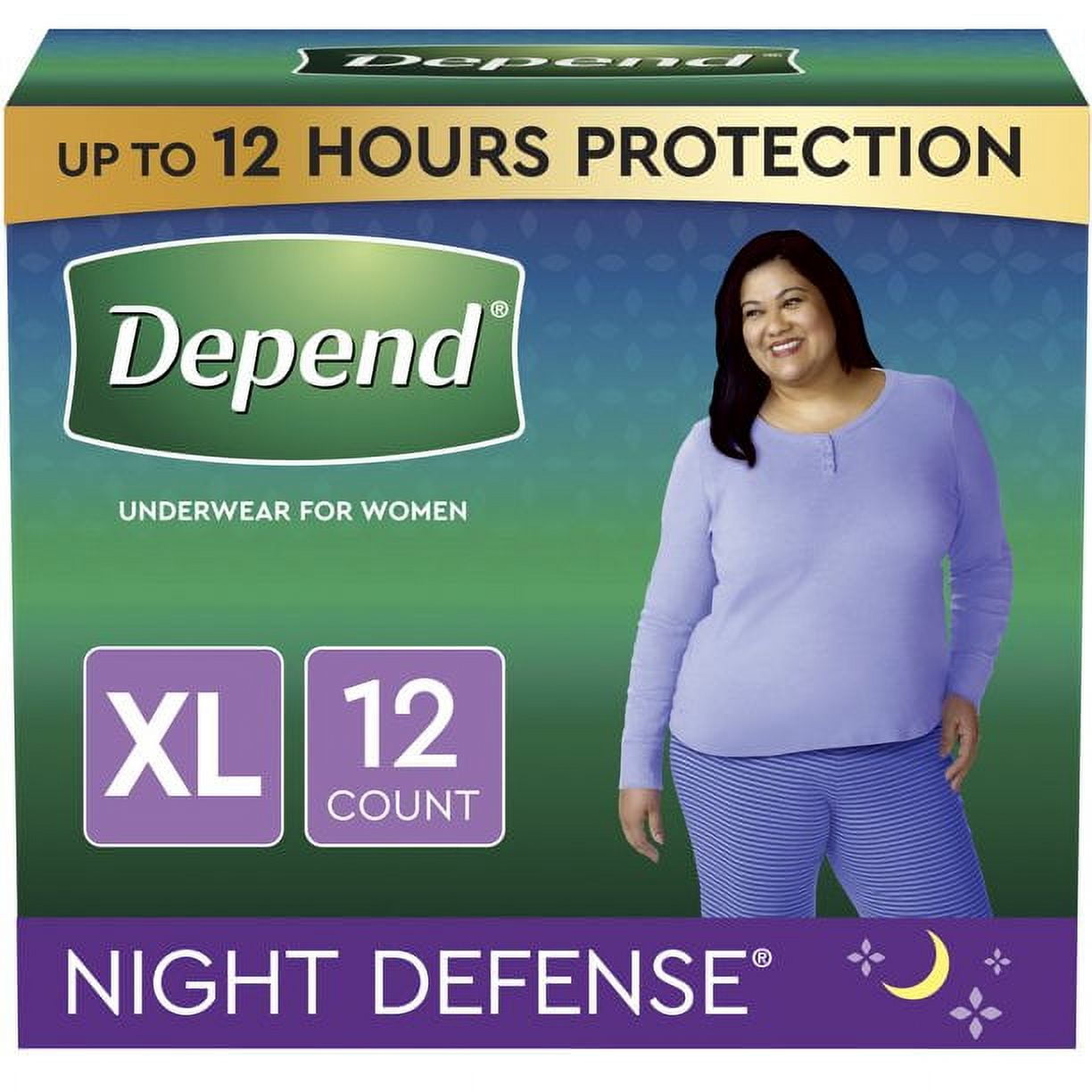Depend Night Defense Incontinence Underwear for Women, Extra-Large ...