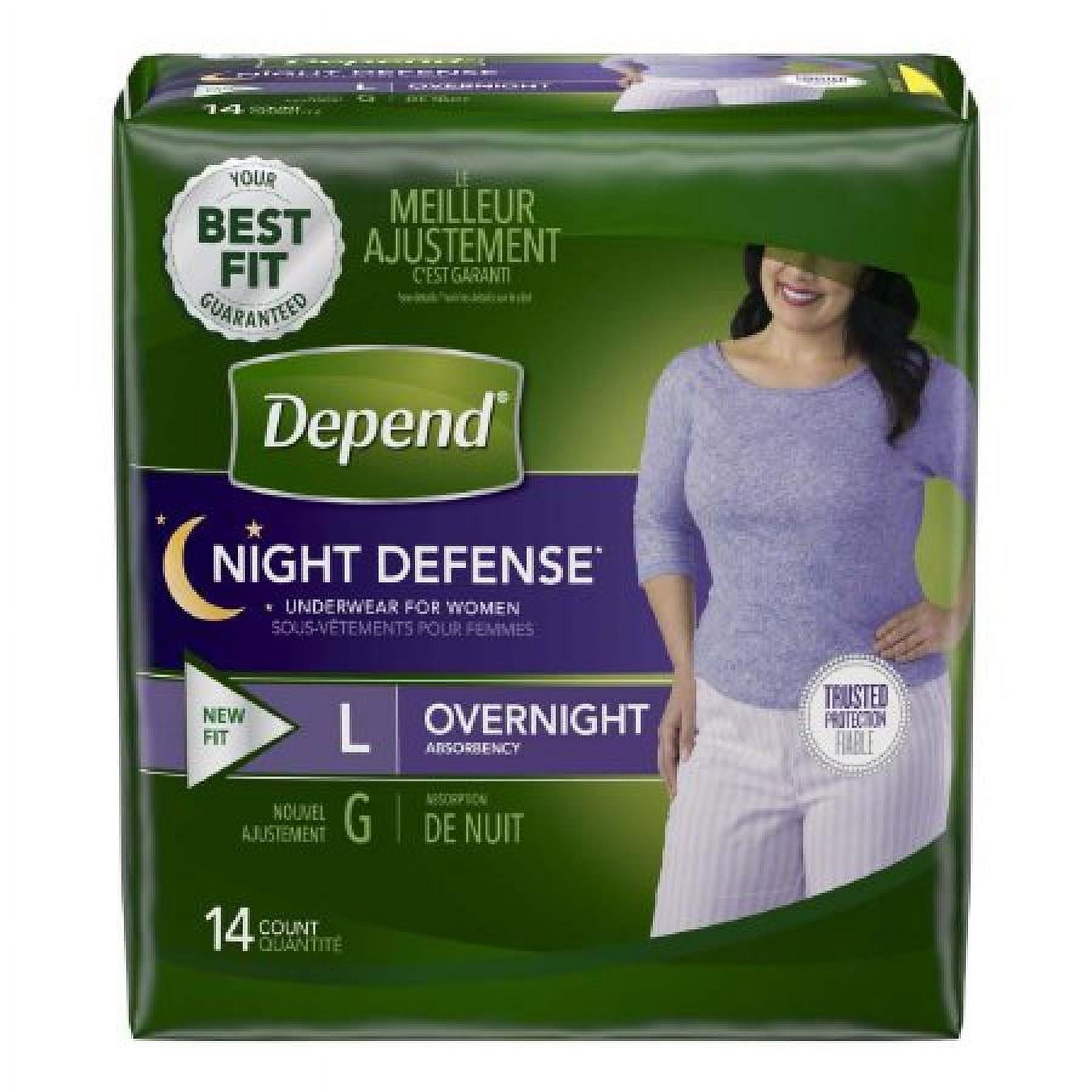 Depend Night Defense Underwear, Heavy Absorbency, Large, 28 Count ...